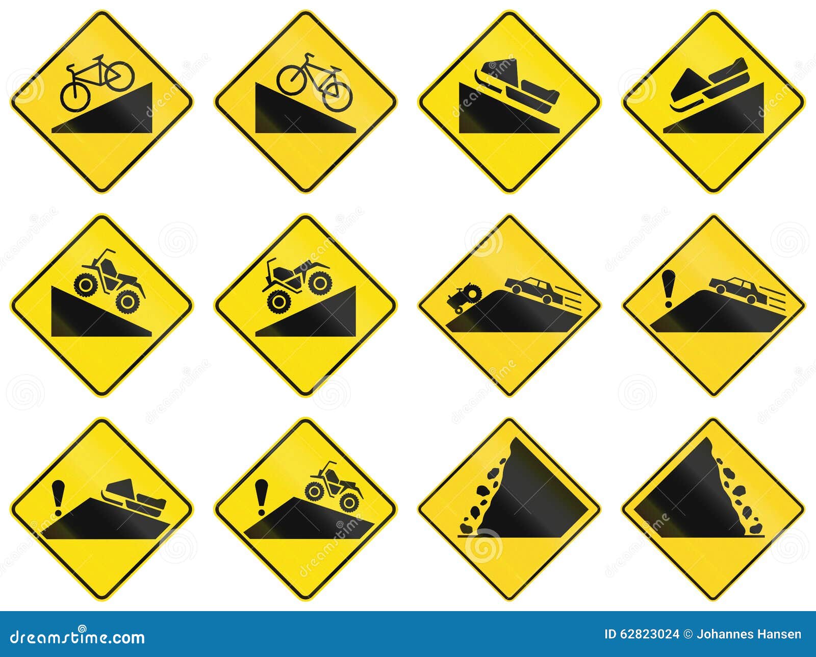 Warning Signs in Quebec - Canada Stock Illustration - Illustration of ...