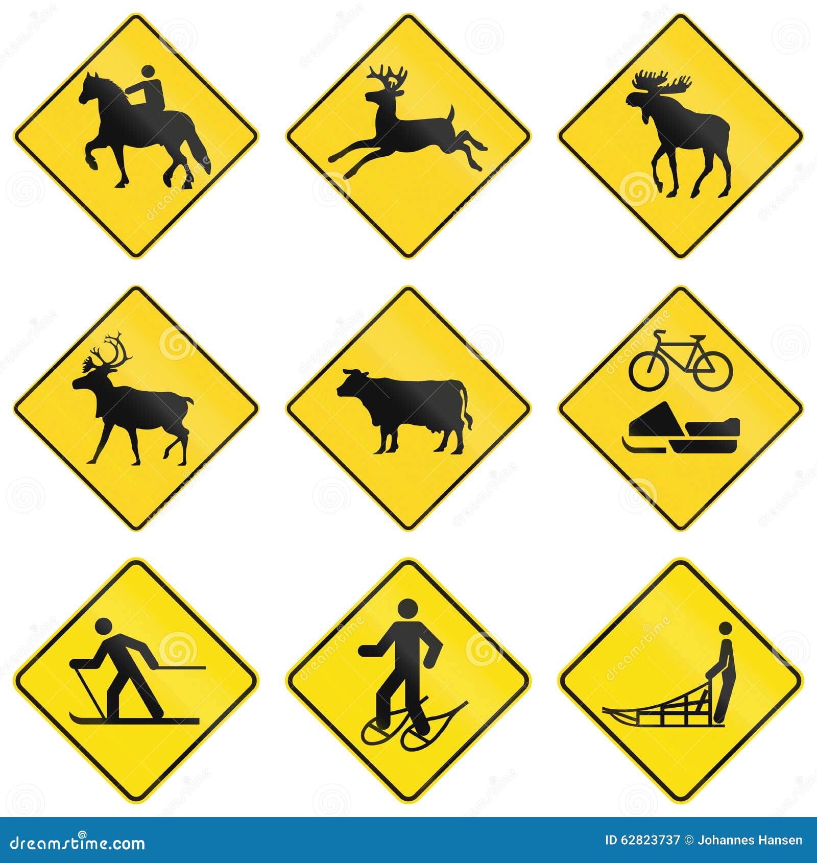 Warning Signs In Quebec - Canada Stock Illustration - Image: 62823737