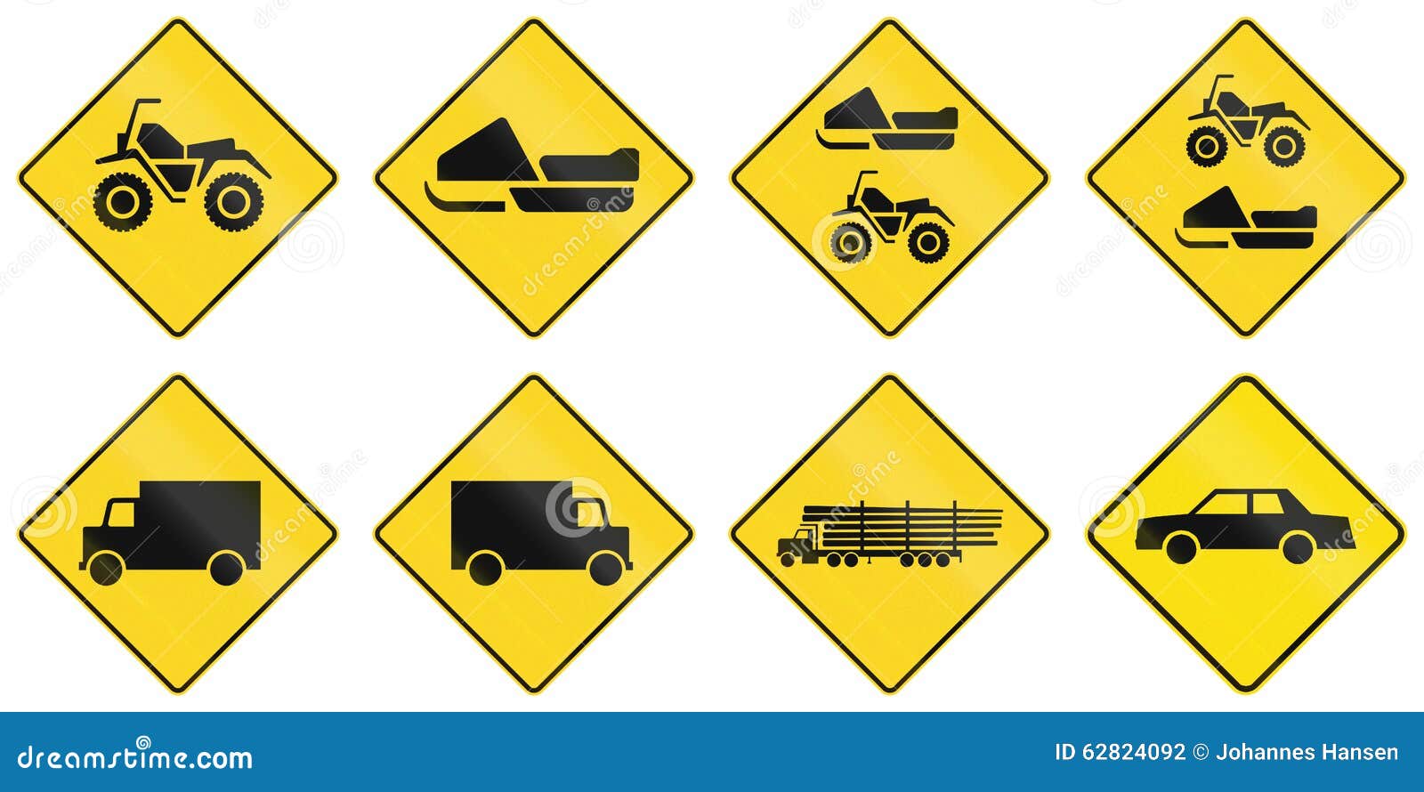 Warning Signs in Quebec - Canada Stock Illustration - Illustration of ...