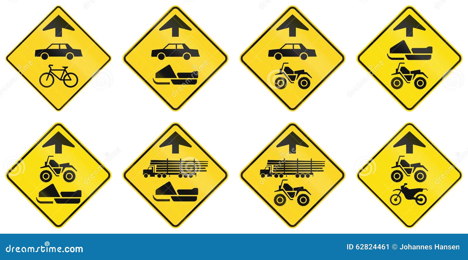 Warning Signs in Quebec - Canada Stock Illustration - Illustration of ...