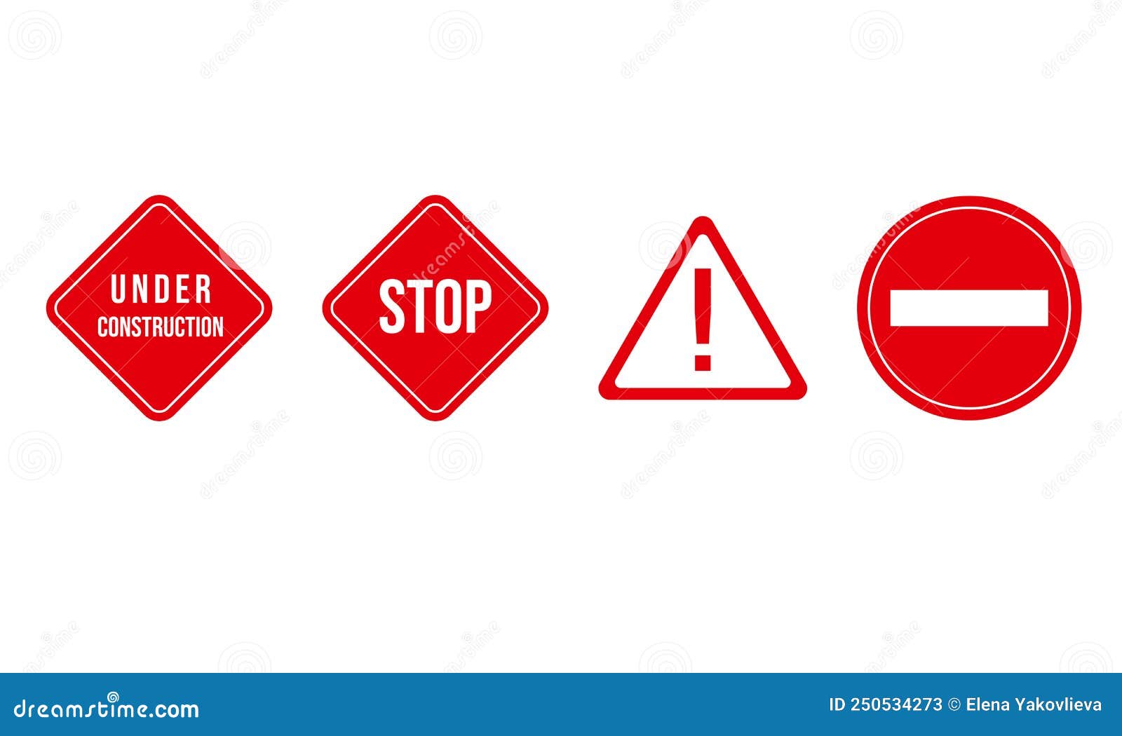 Warning Signs in Red. Stop. Vector Illustration Stock Vector ...