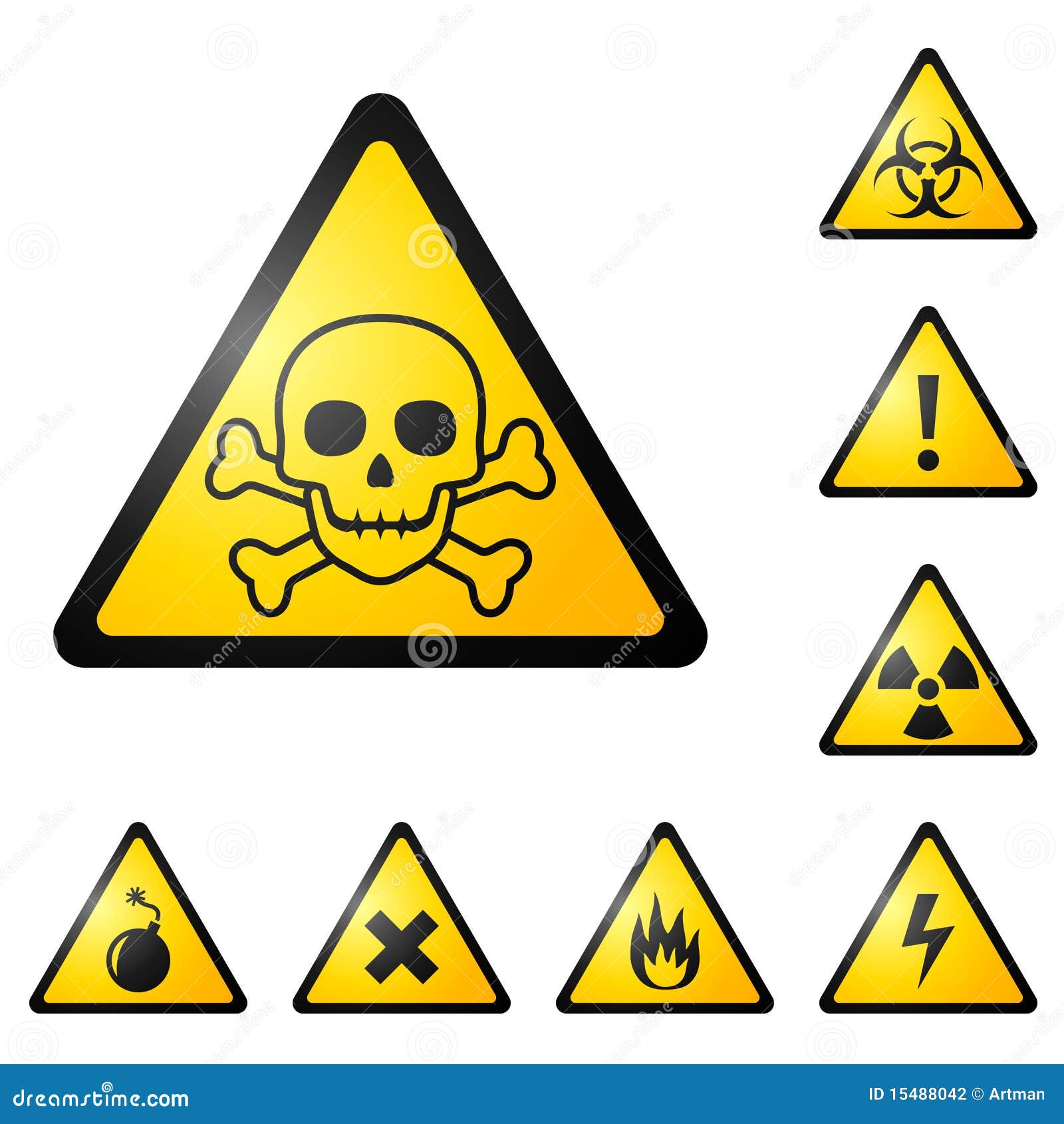 Warning Signs / Symbols / Icons Stock Vector - Illustration of button ...