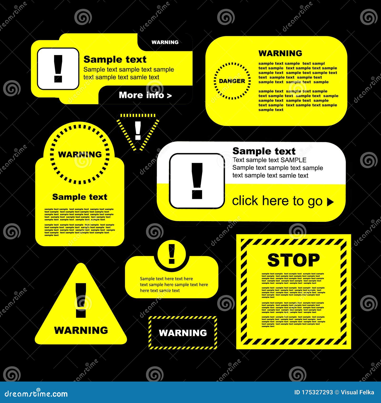 Warning Signs Templates Classical Flat Shapes. Warning Label, Warning ...