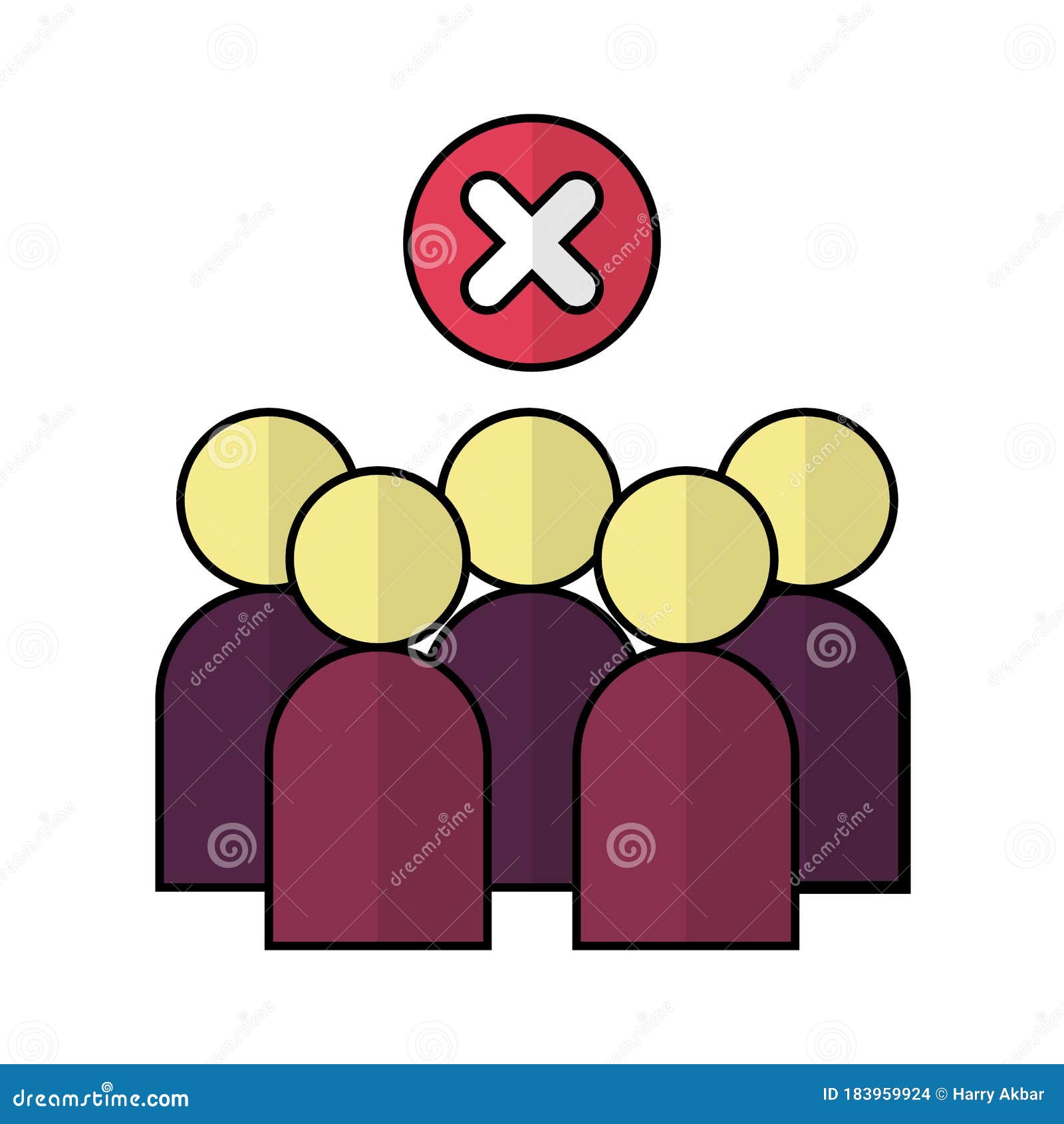 Warning Signs To Avoid Crowds Stock Vector - Illustration of ...