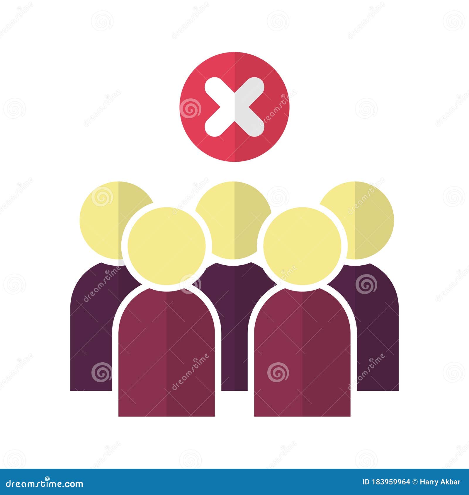 Warning Signs To Avoid Crowds Stock Vector - Illustration of human ...