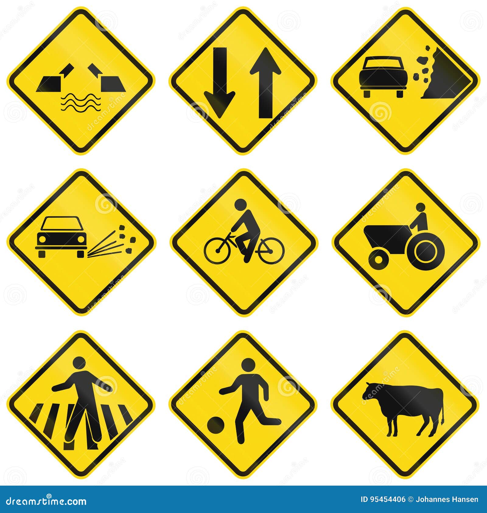 Warning Signs Used in Brazil Stock Illustration - Illustration of shape ...