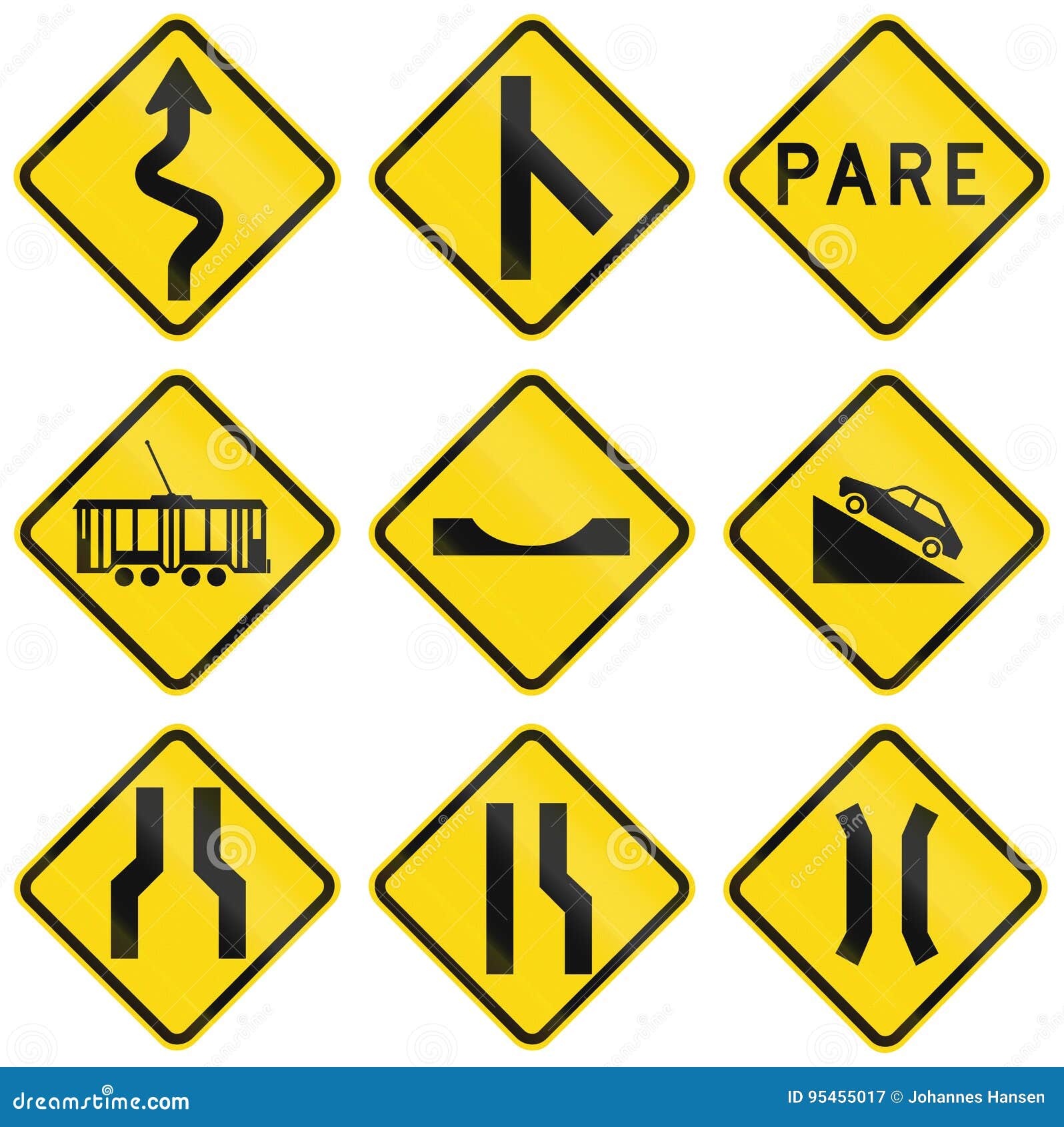 Warning Signs Used in Brazil Stock Illustration - Illustration of ...