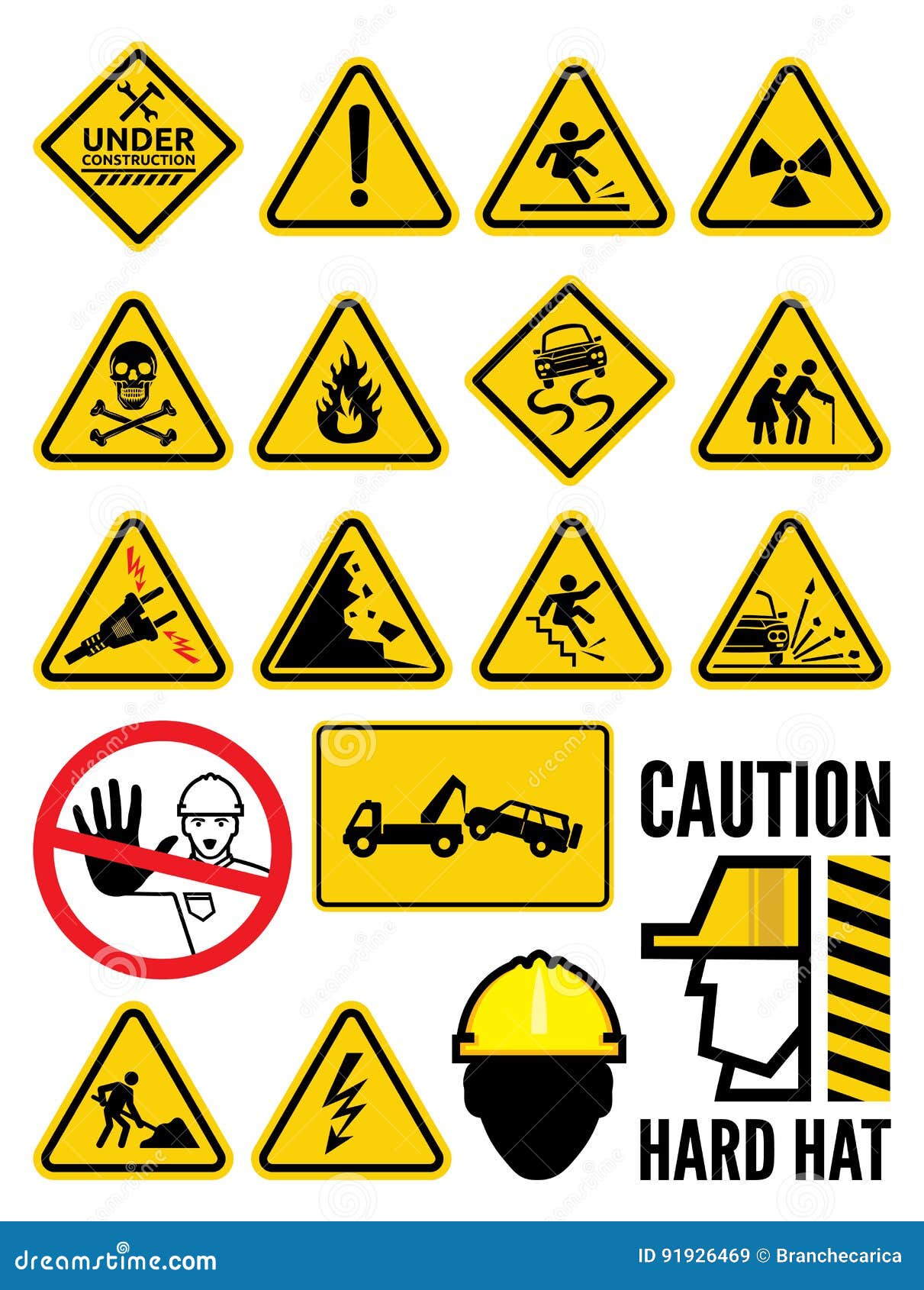 Warning signs stock vector. Illustration of malfunction - 91926469