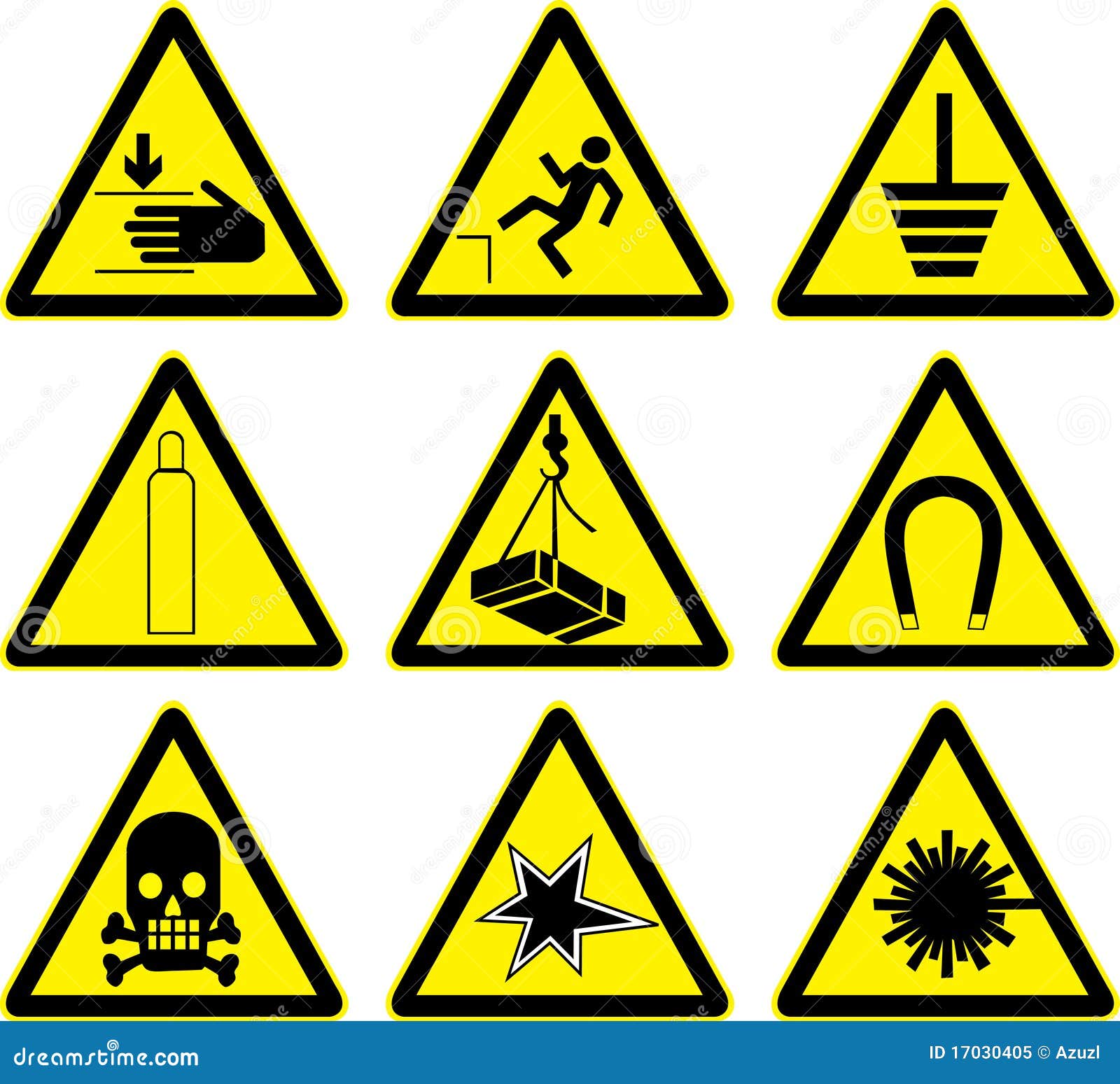 Warning signs work. stock vector. Illustration of radioactive - 17030405