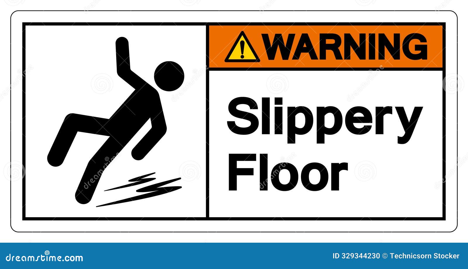 Warning Slippery Floor Symbol Sign,Vector Illustration, Isolate on ...