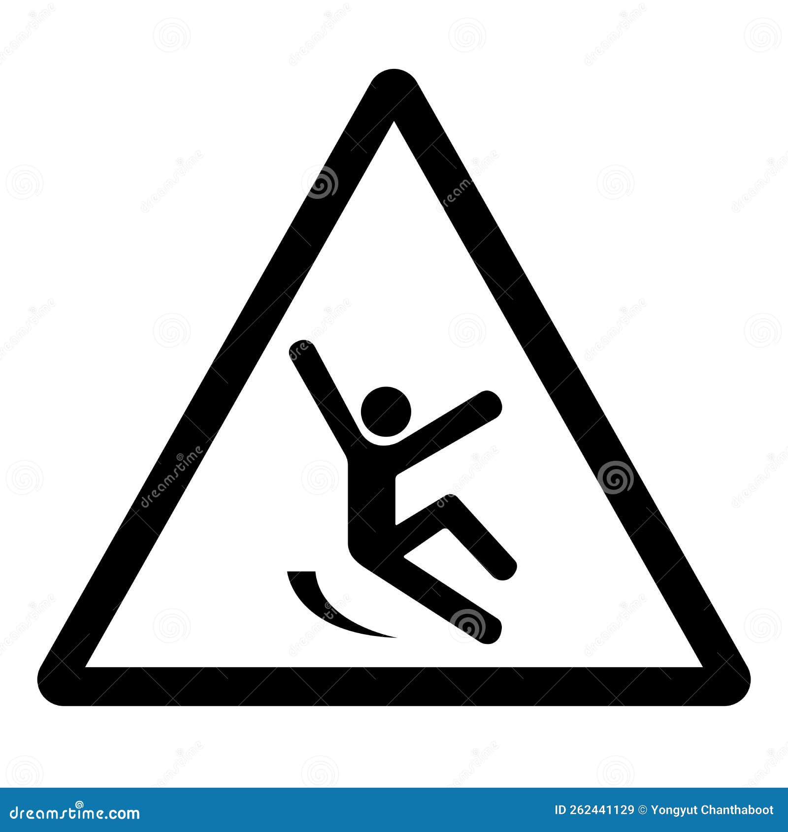 Warning Slippery Surface Symbol Sign ,Vector Illustration, Isolate on ...