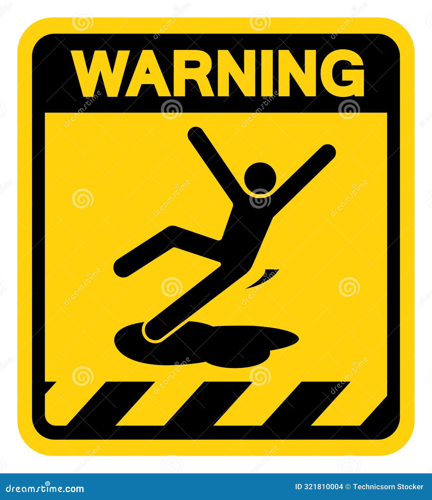 Warning Slippery Symbol Sign,Vector Illustration, Isolate on White ...