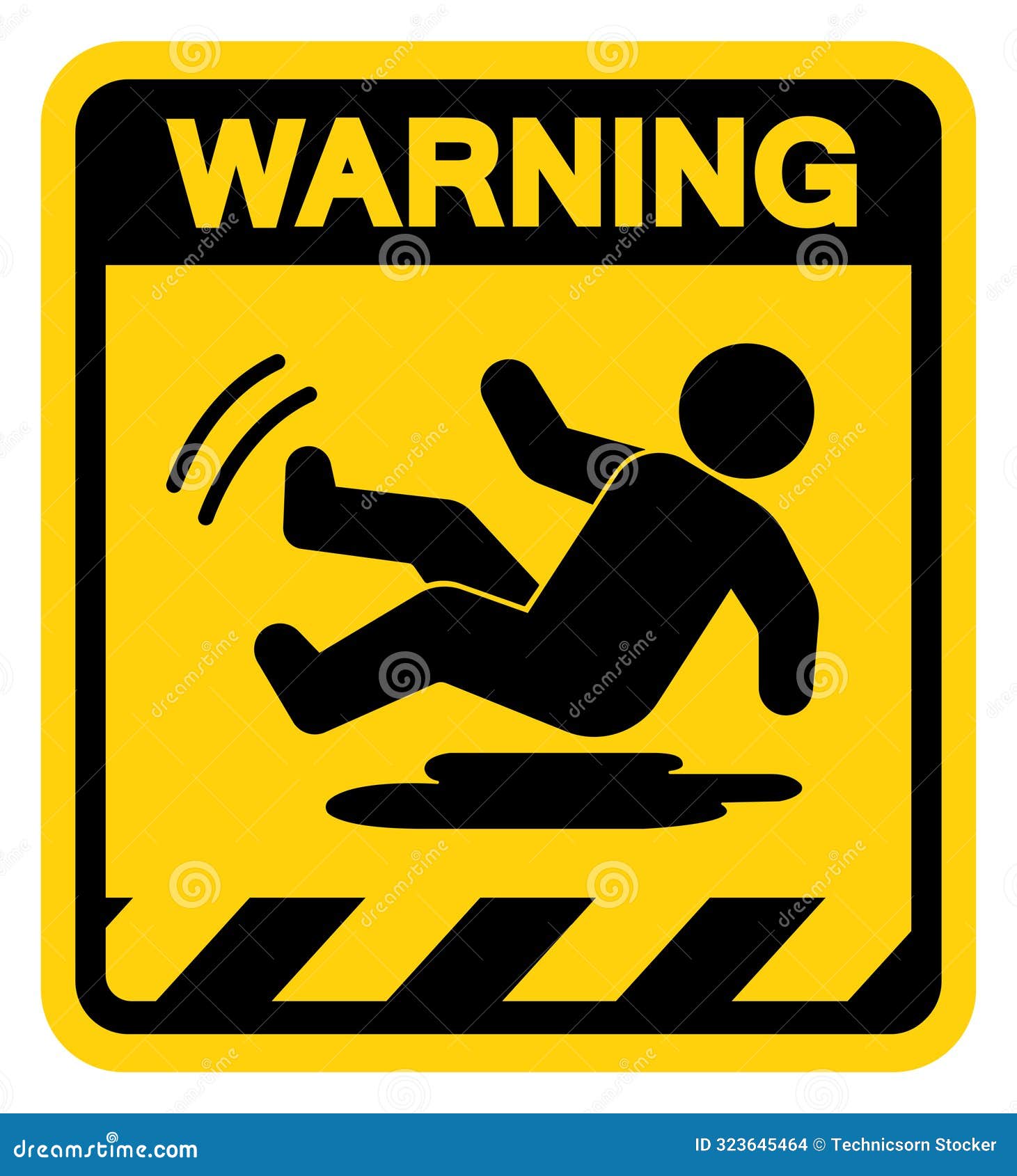 Warning Slippery Symbol Sign,Vector Illustration, Isolate on White ...