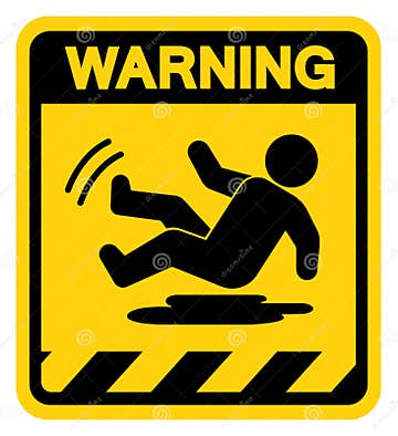 Warning Slippery Symbol Sign,Vector Illustration, Isolate on White ...