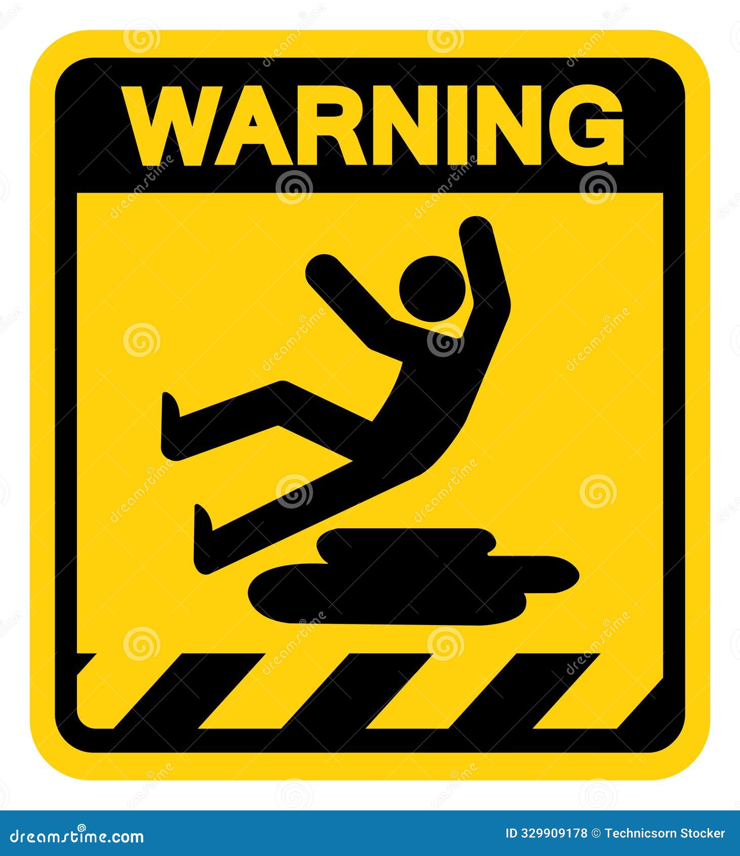 Warning Slippery Symbol Sign,Vector Illustration, Isolate on White ...