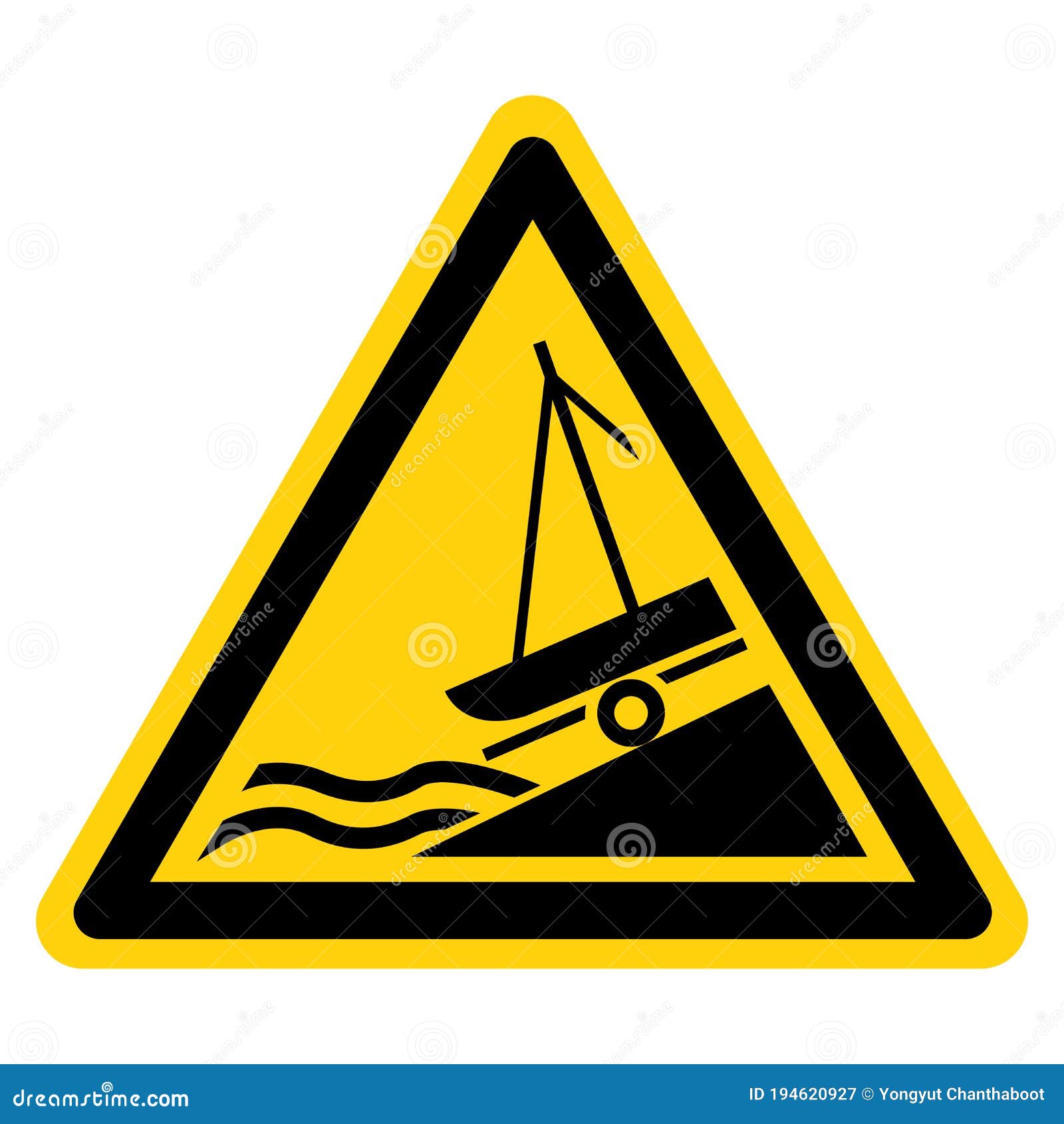 Warning Slipway Symbol Sign, Vector Illustration, Isolate on White ...