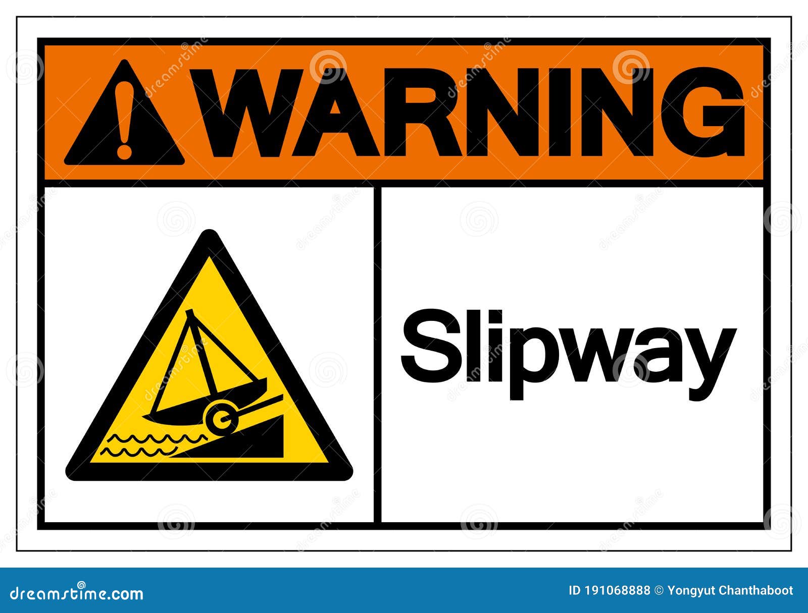Warning Slipway Symbol, Vector Illustration, Isolated on White ...