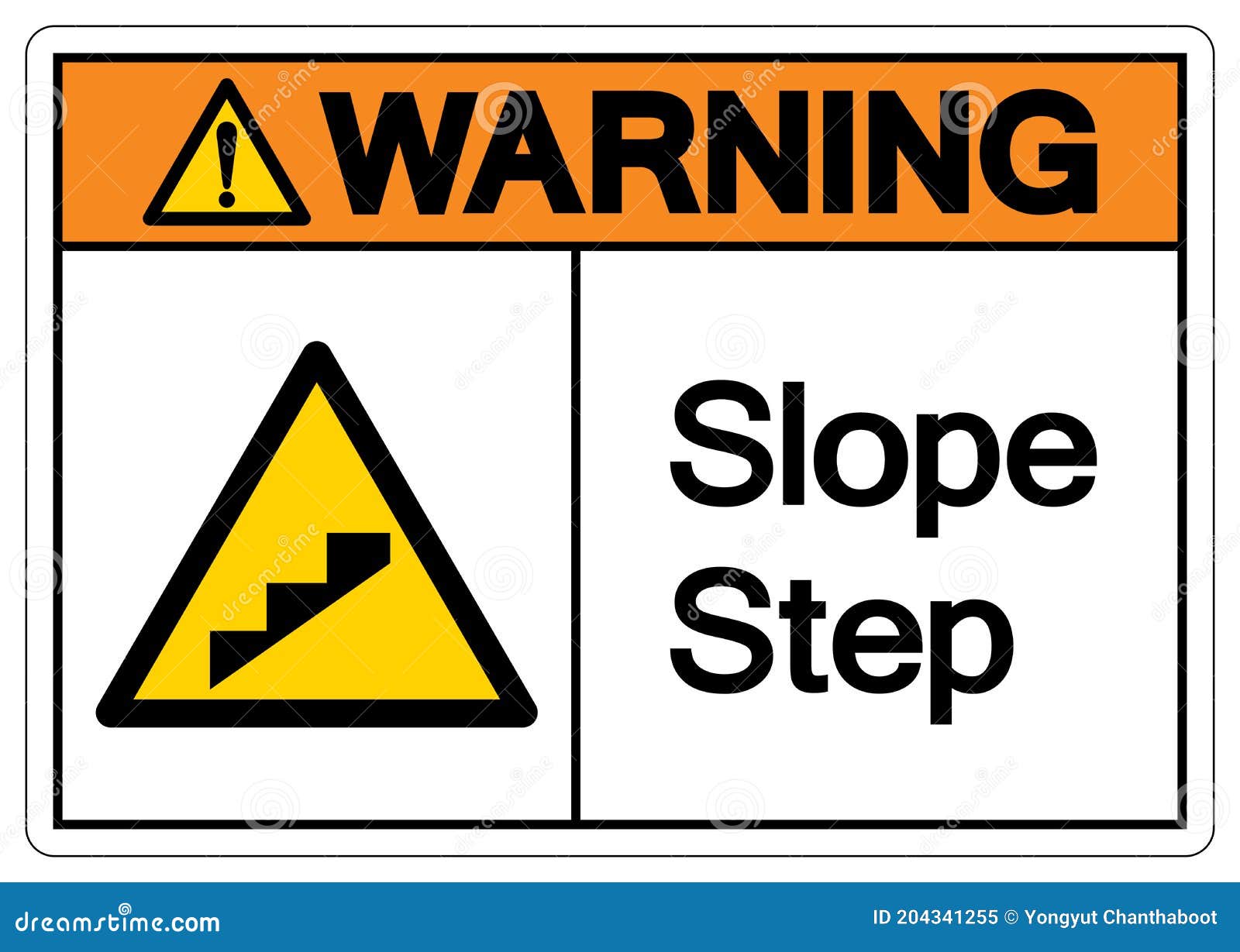 Warning Slope Step Symbol, Vector Illustration, Isolate on White ...