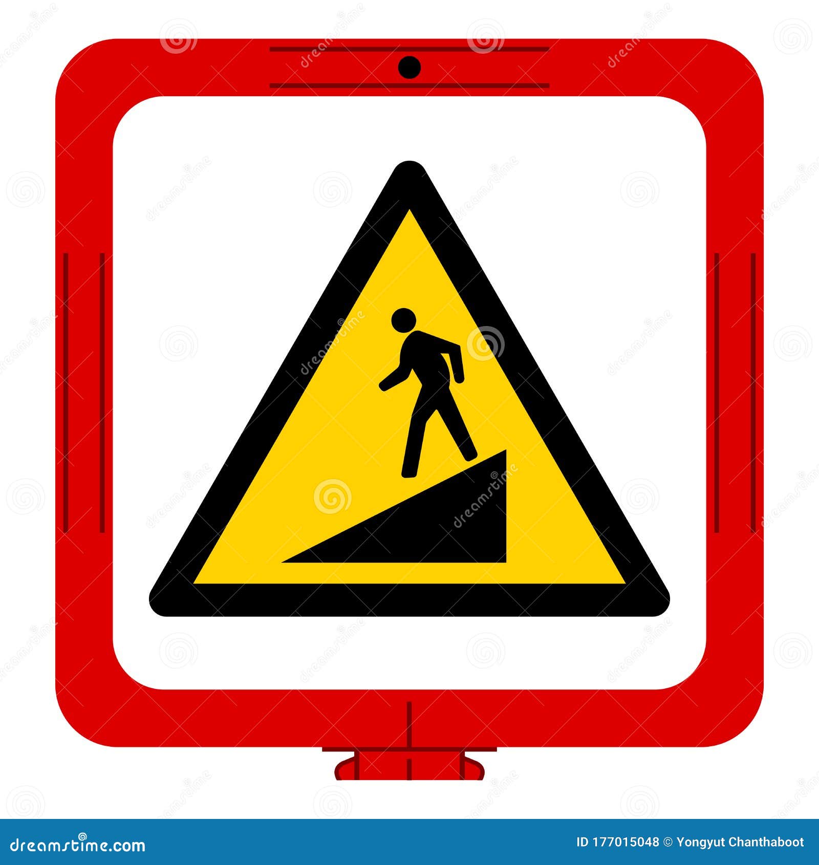 Warning Slope Symbol Sign,Vector Illustration, Isolate on White ...