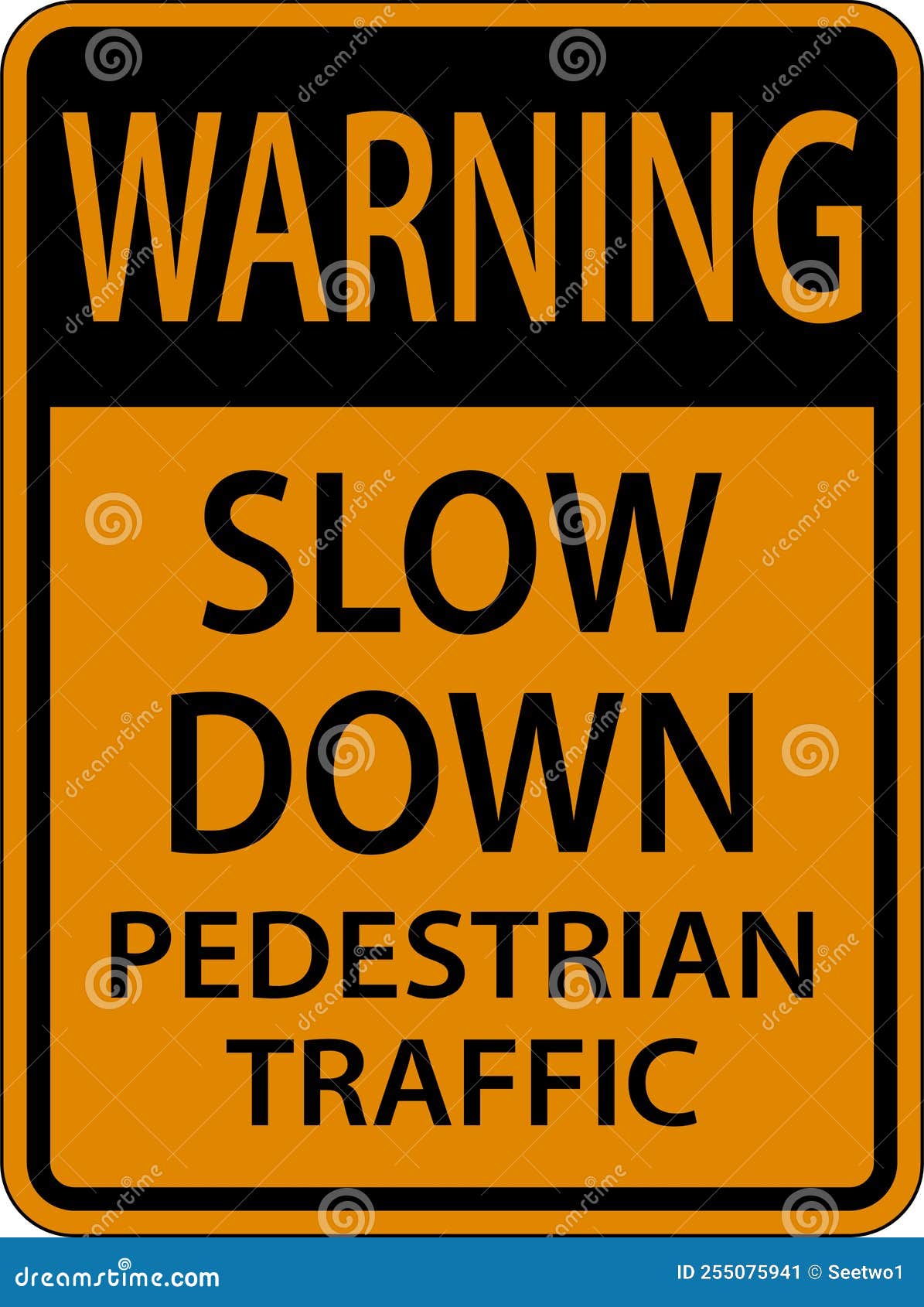 Warning Slow Down Sign on White Background Stock Vector - Illustration ...