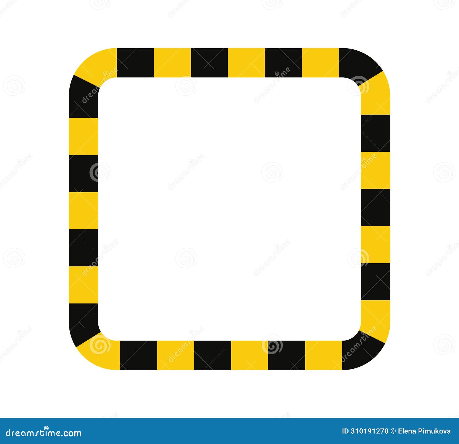 Warning Square Frame With Yellow And Black Diagonal Stripes. Rectangle ...