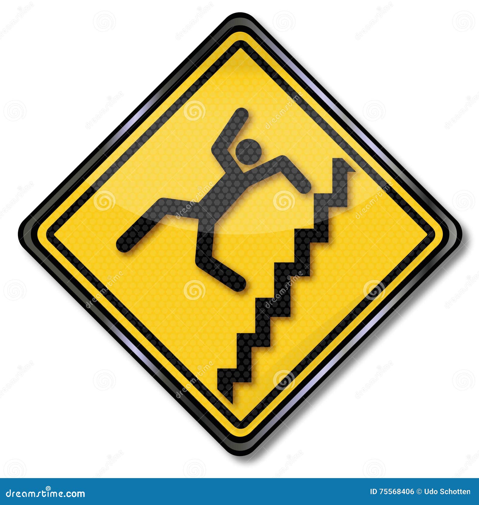 Warning staircase crash stock vector. Illustration of landing - 75568406