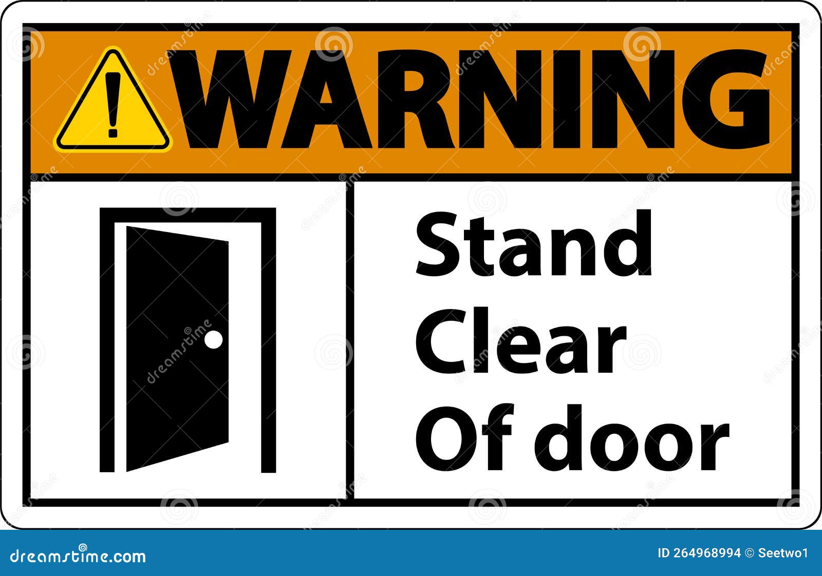 Warning Stand Clear of Door Symbol Sign on White Background Stock ...