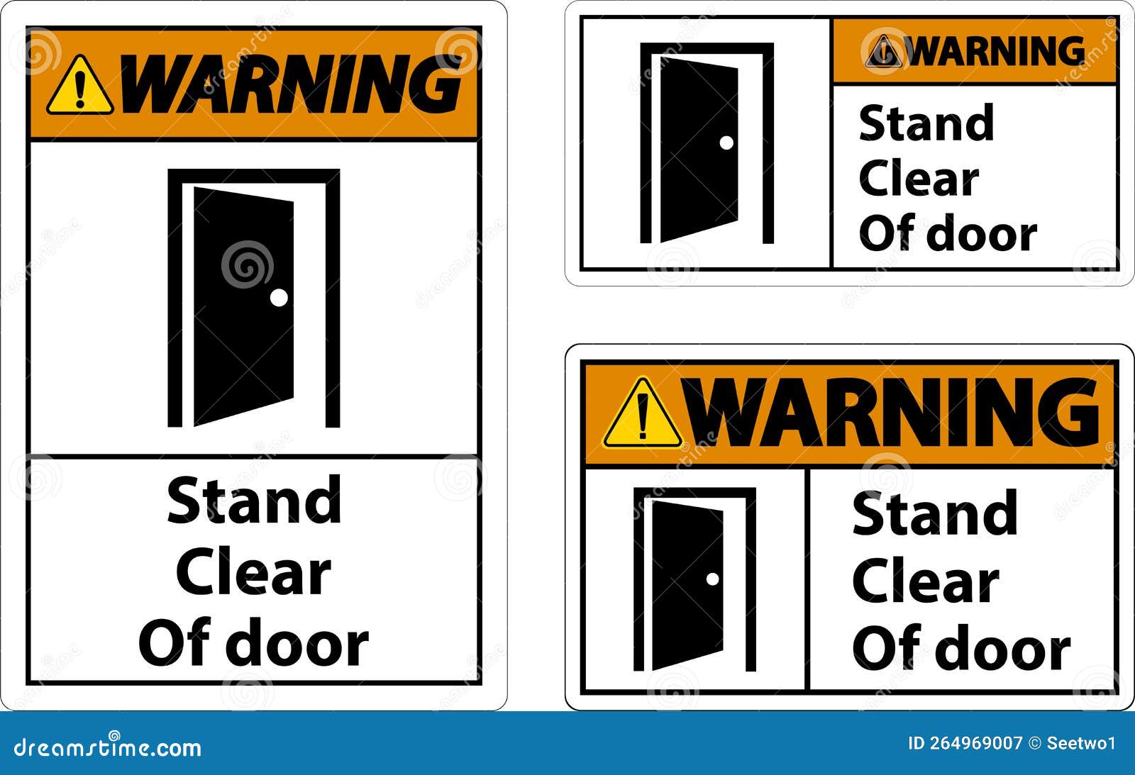 Warning Stand Clear of Door Symbol Sign on White Background Stock ...