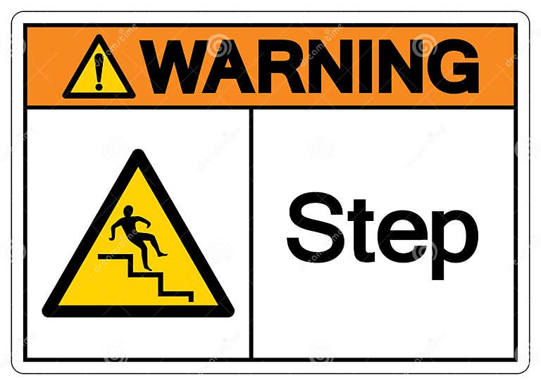 Warning Step Symbol, Vector Illustration, Isolate on White Background ...