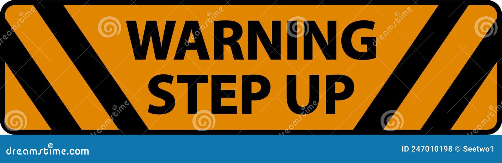 Warning Step Up Floor Sign on White Background Stock Vector ...