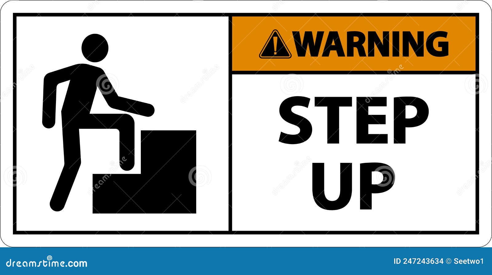 Warning Step Up Sign on White Background Stock Vector - Illustration of ...