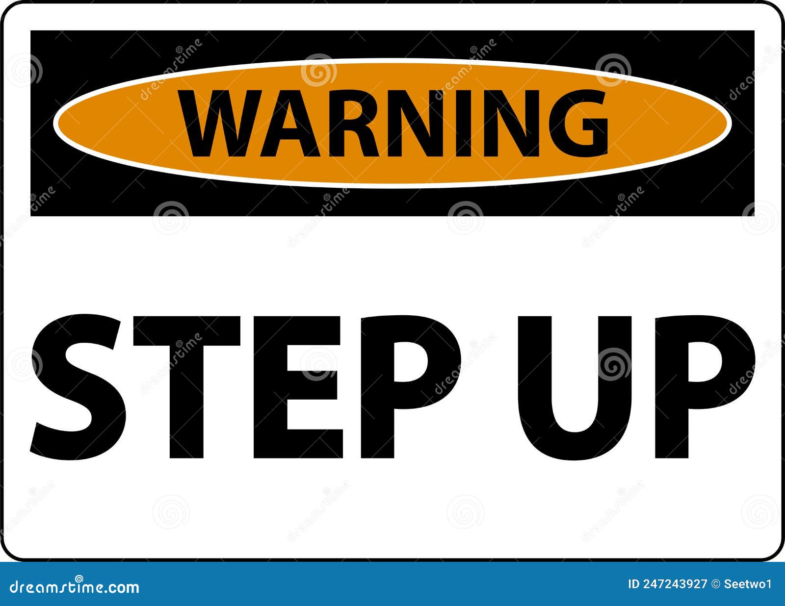 Warning Step Up Sign on White Background Stock Vector - Illustration of ...
