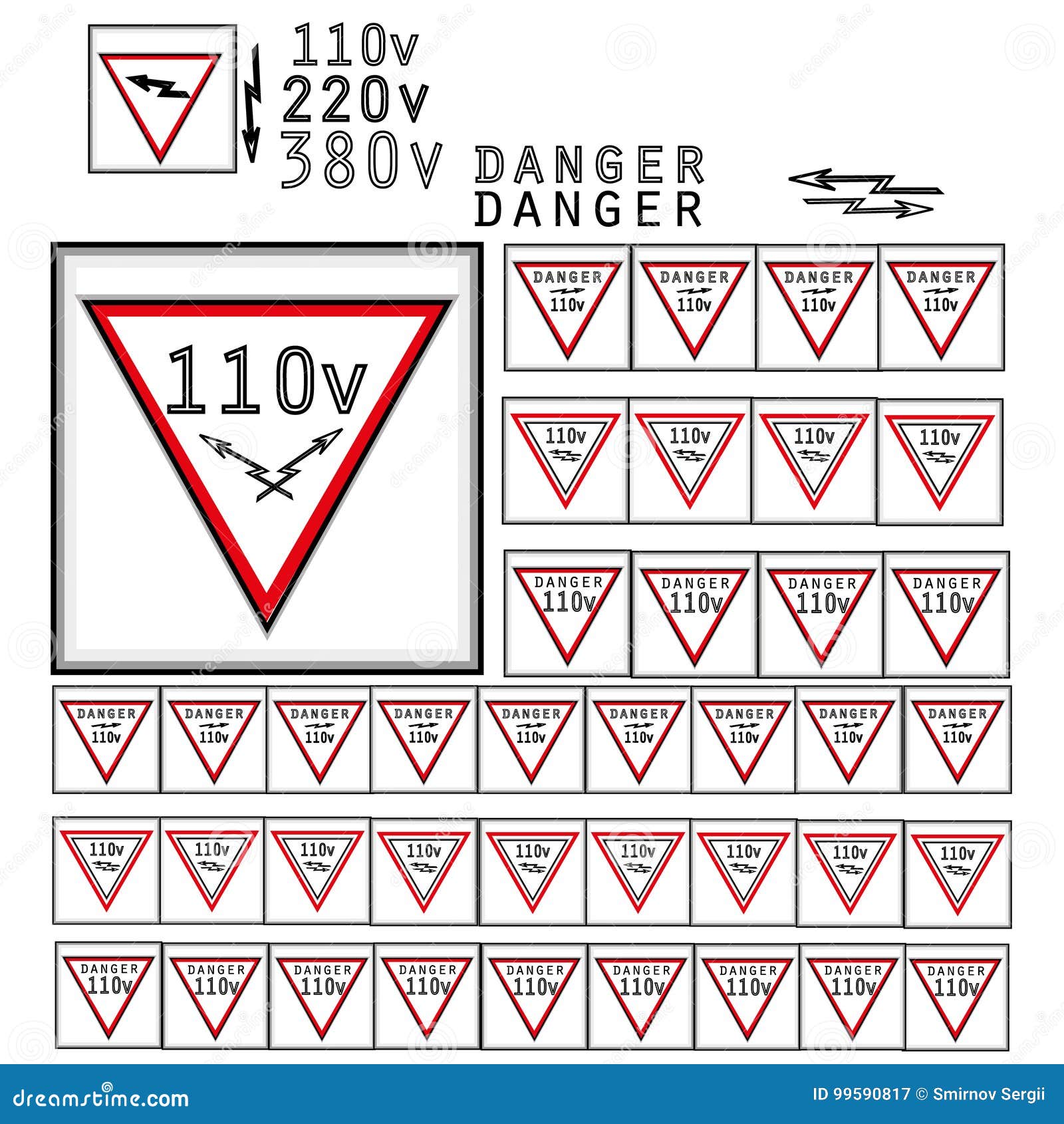 Electro Sticker For Electrical Consumers 100v Royalty-Free Stock Photo ...