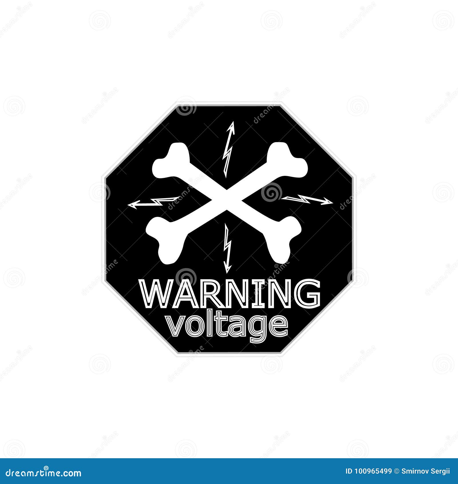 Warning Sticker Labels for Electrical Consumers Voltage Notice Stock ...