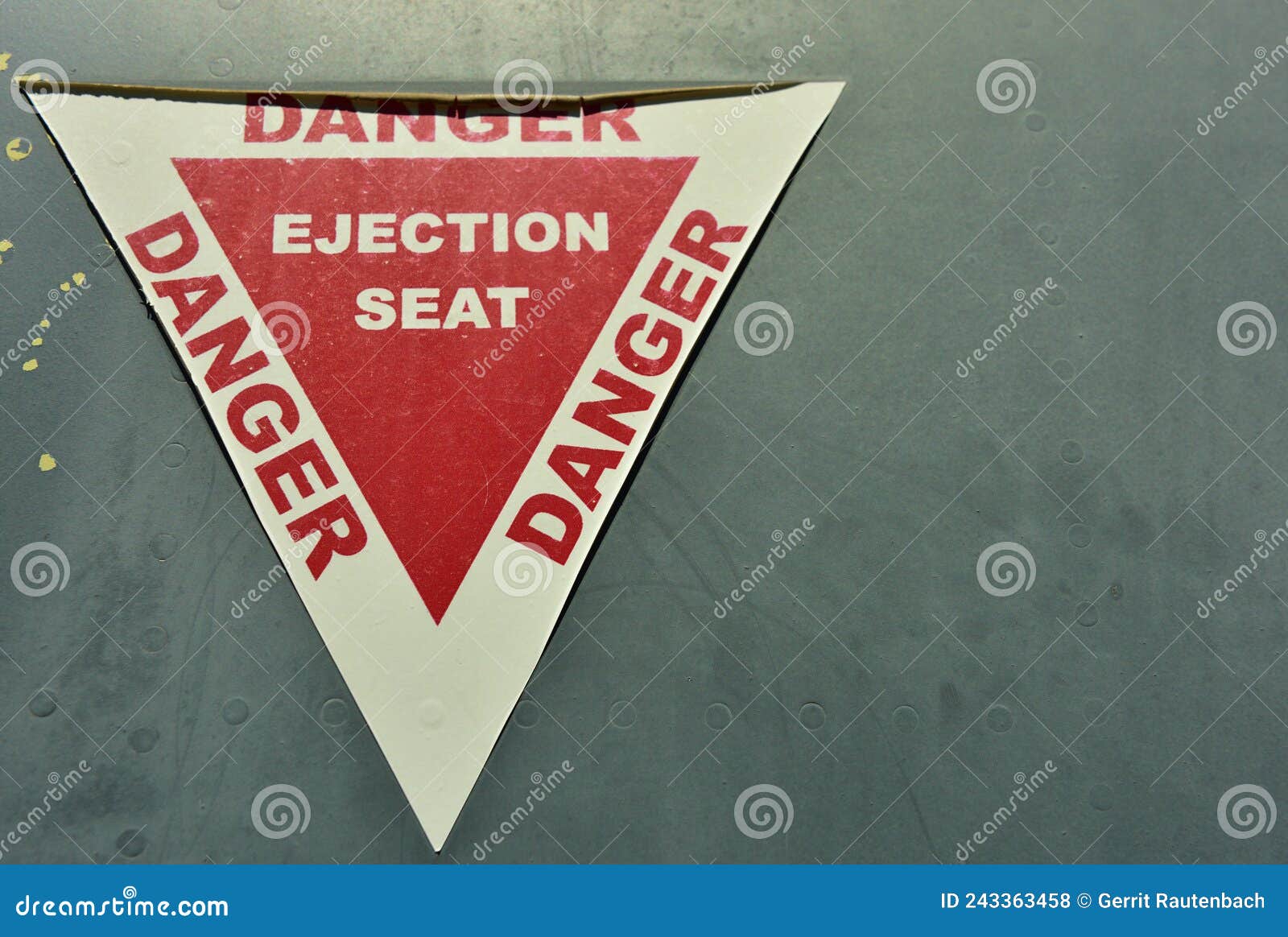 A Warning Sticker on an Old War Plane Stock Photo - Image of design ...