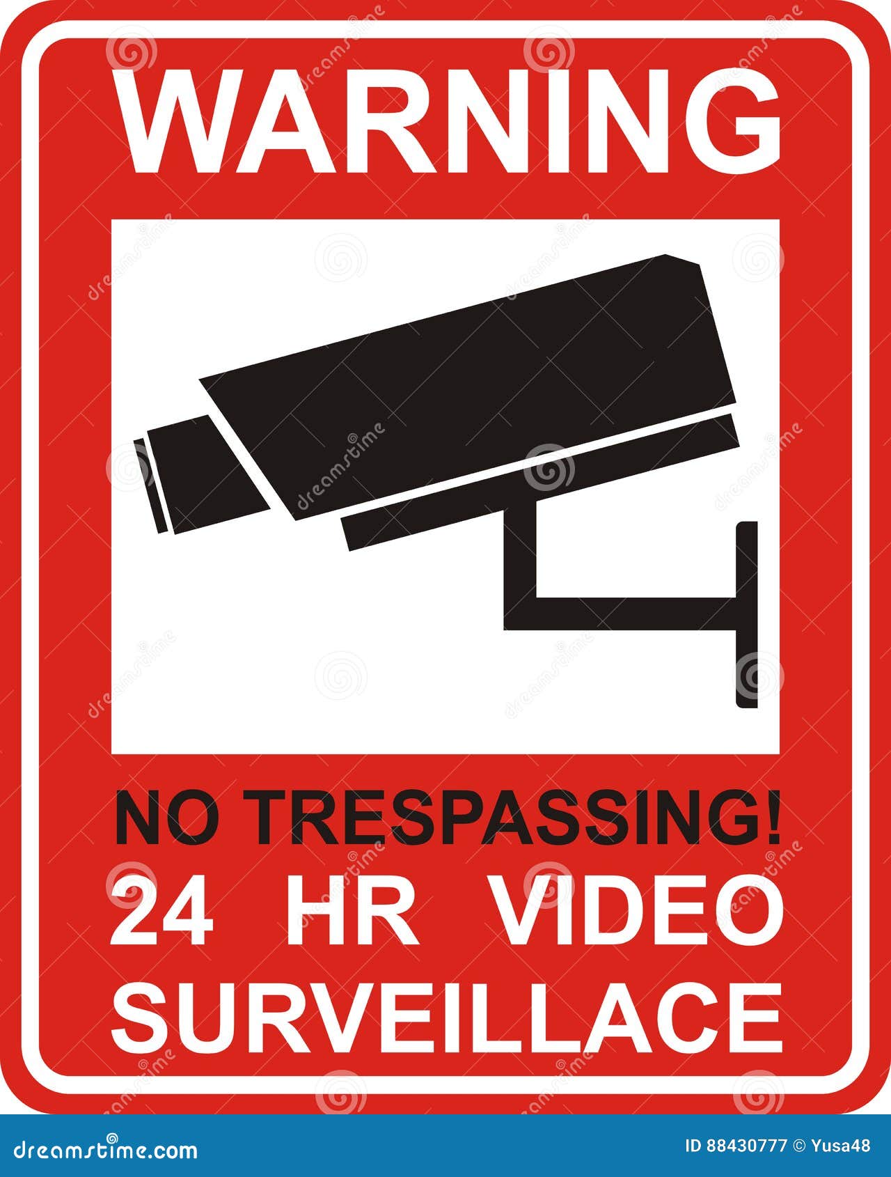Warning Sticker for Security Alarm CCTV Camera Surveillance Stock ...