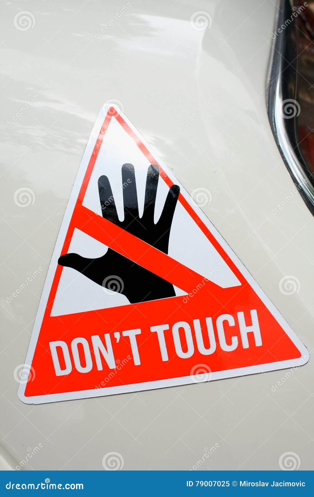 Warning Sticker with Text Don T Touch on Object Stock Image - Image of ...
