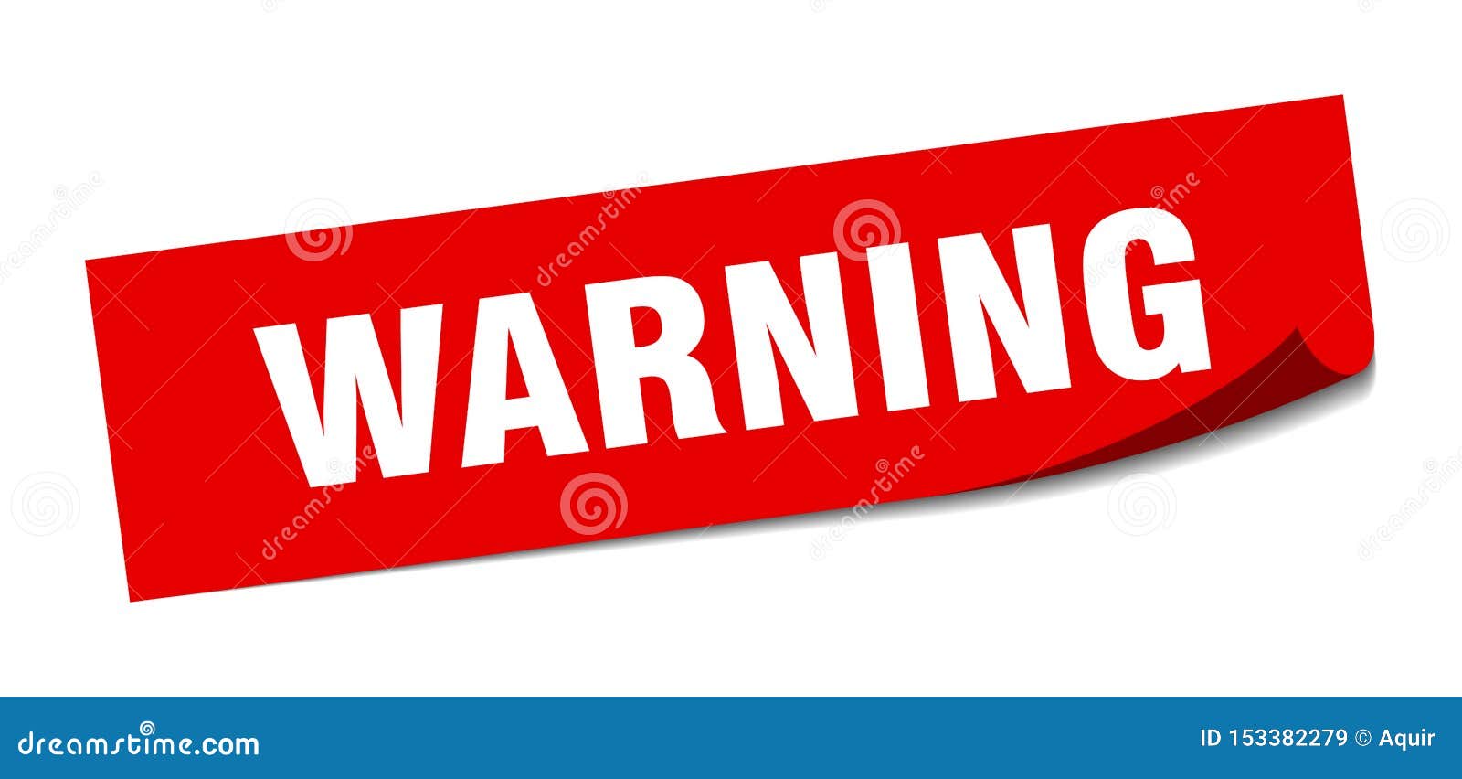 Warning sticker. stock vector. Illustration of peel - 153382279