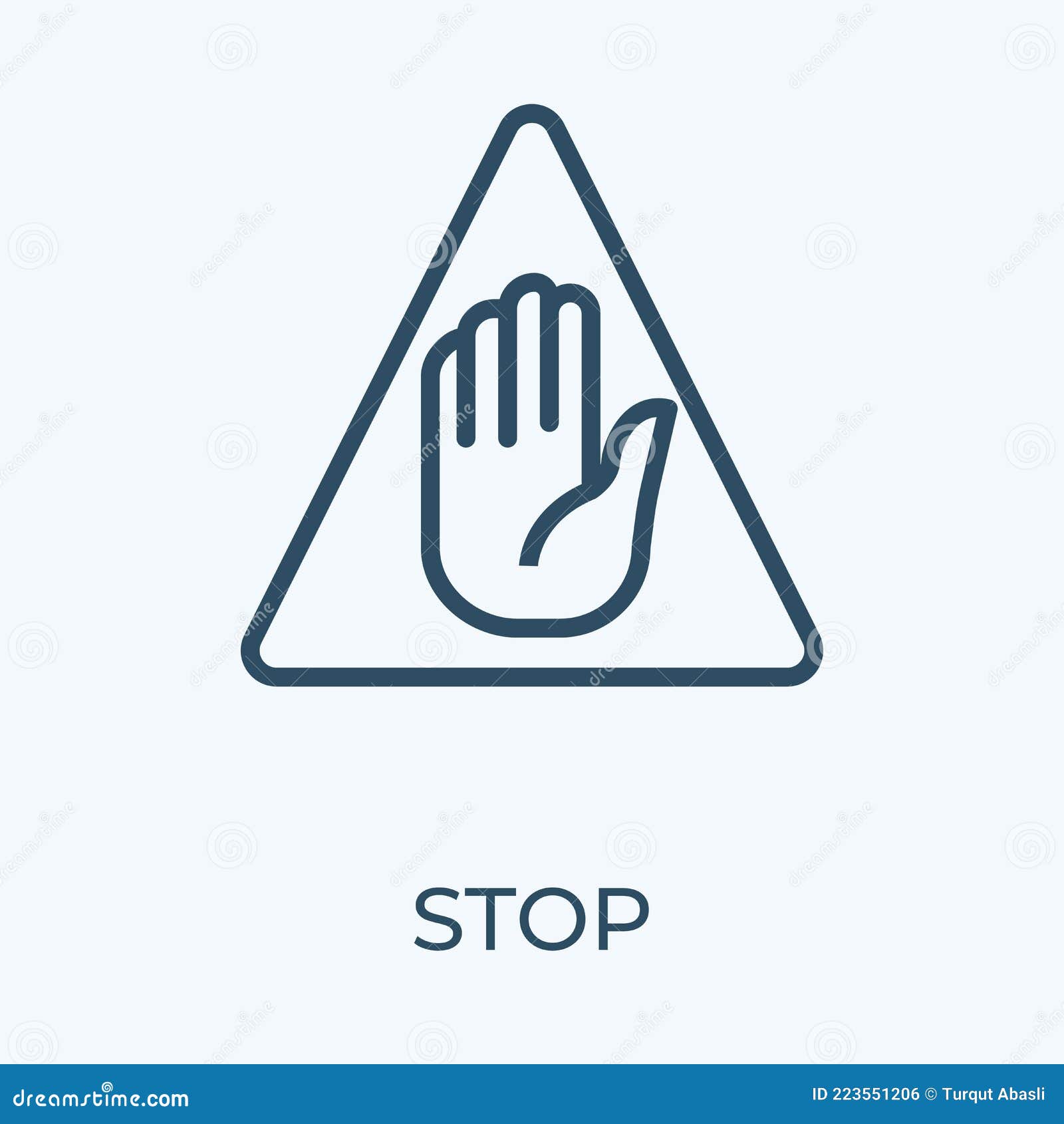 Warning Stop Sign or Banner in Computer Editable Stroke Thin Vector ...