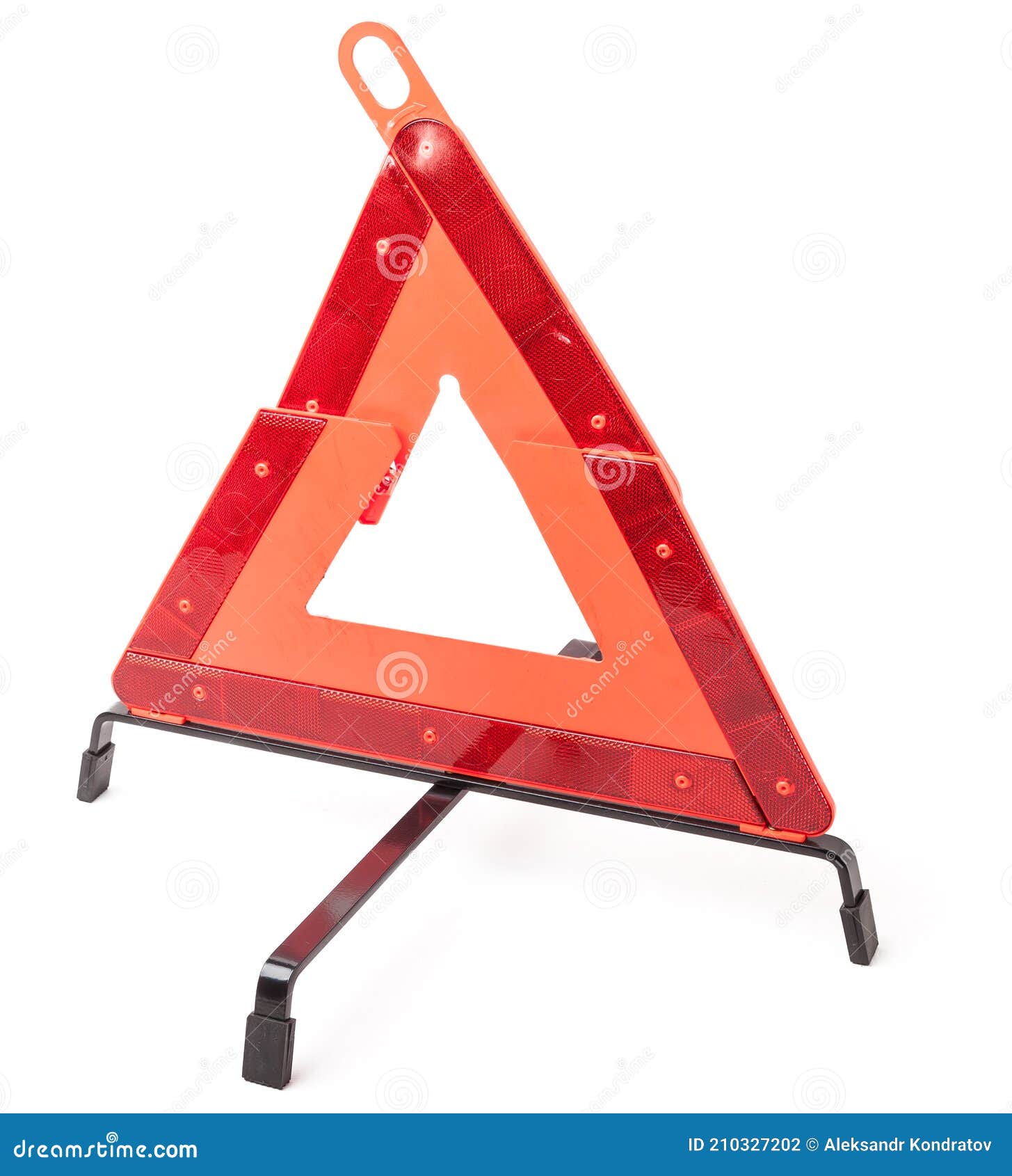 Warning Stop Sign Made of Red Reflective Plastic with a Blue Case on a ...