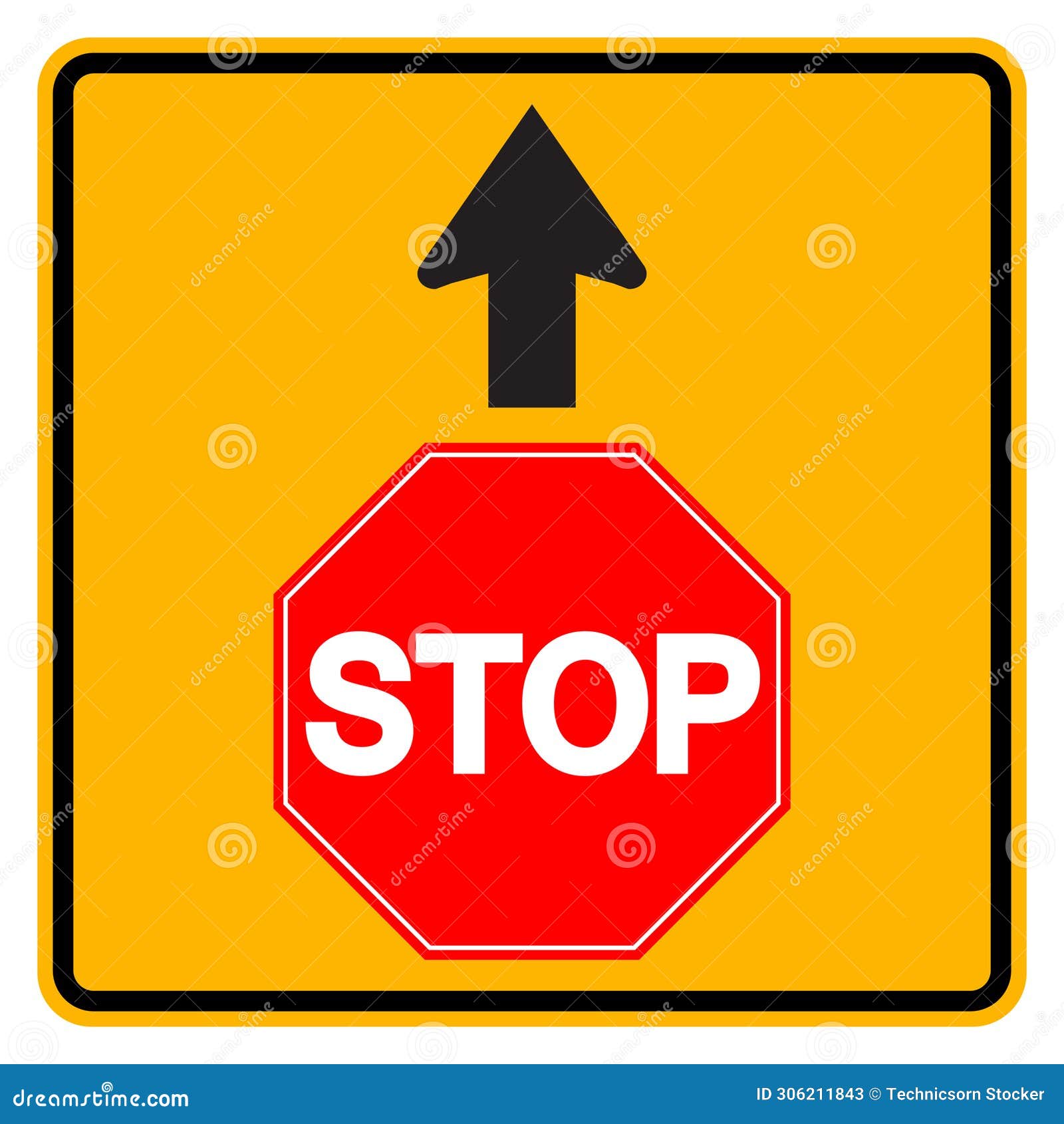 Warning Stop Traffic Road Sign,Vector Illustration, Isolate on White ...