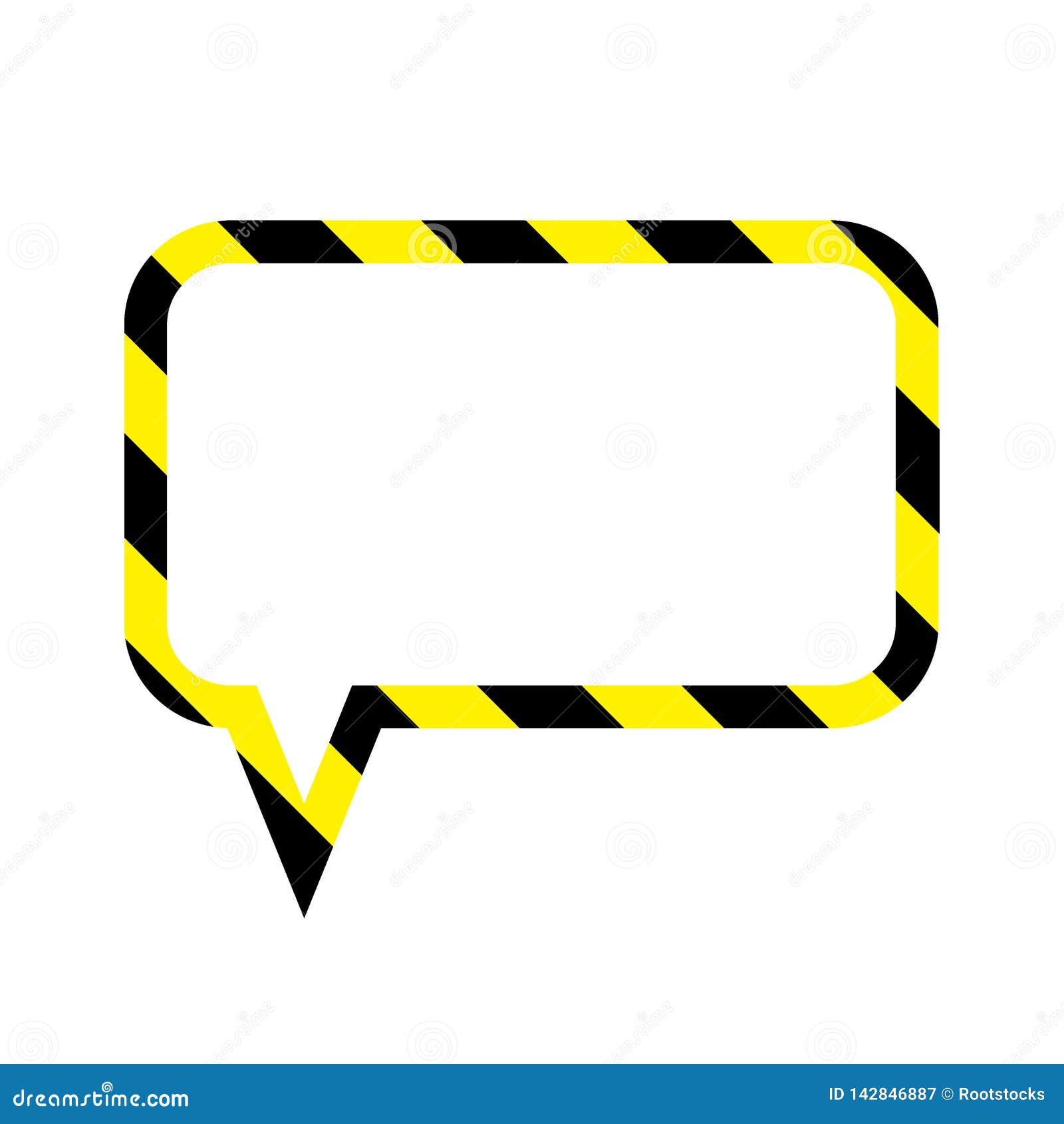 Warning Stripes Speech Bubble Stock Illustration - Illustration of ...