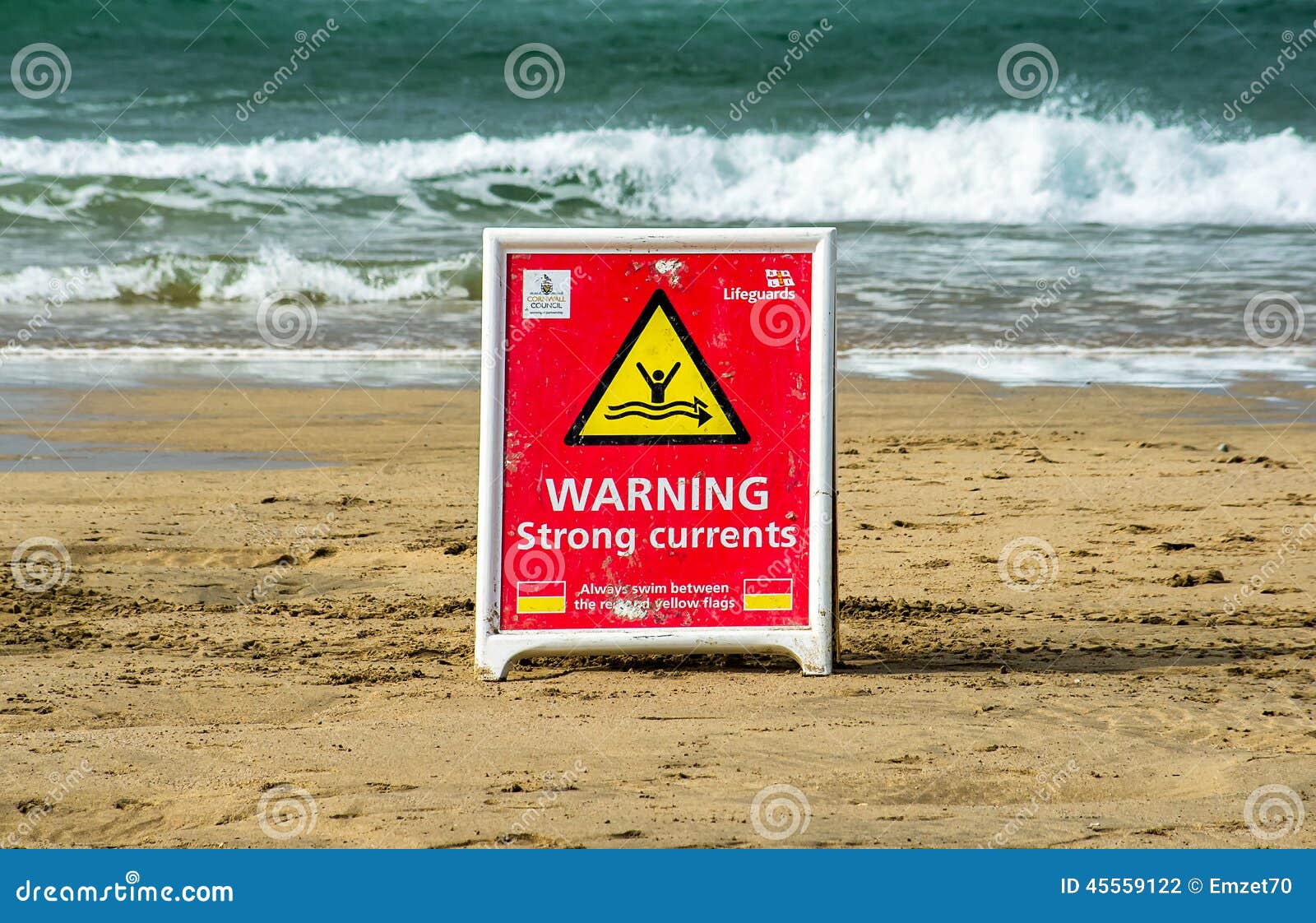 Warning Strong Currents Sign Stock Photo - Image of symbol, danger ...