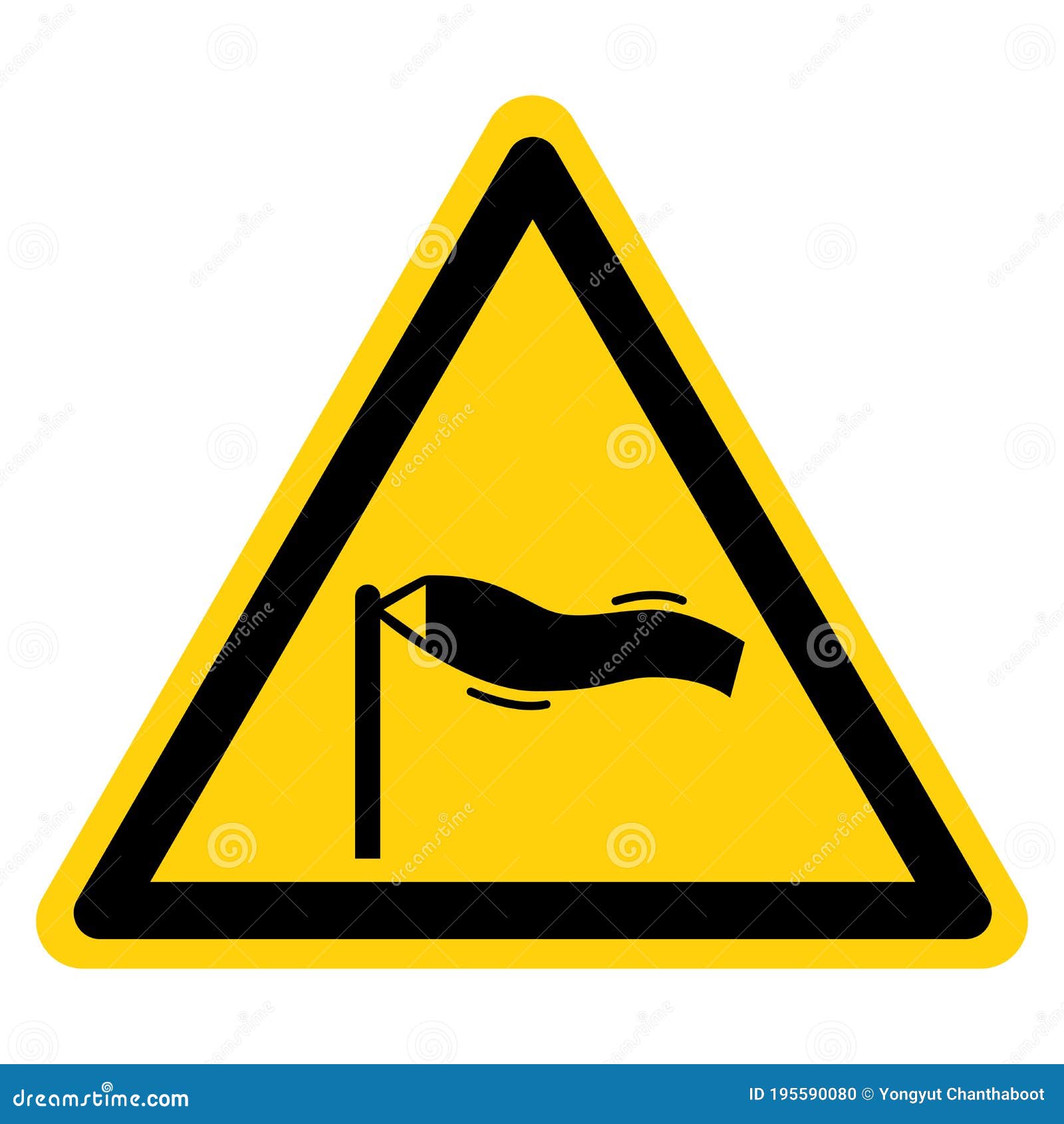 Warning Strong Winds Symbol Sign, Vector Illustration, Isolate on White ...