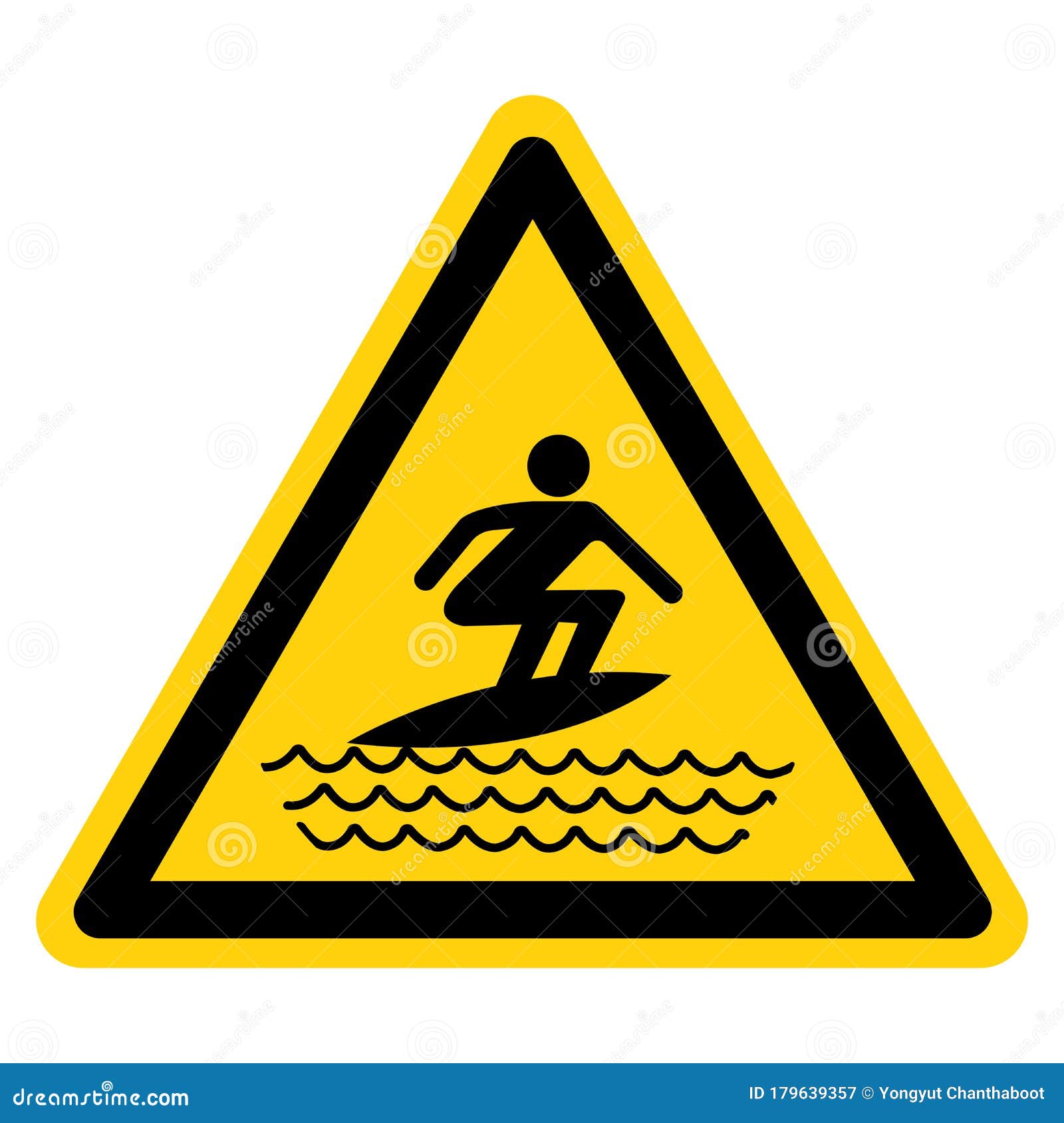 Warning Surfing Area Symbol Sign, Vector Illustration, Isolate on White ...