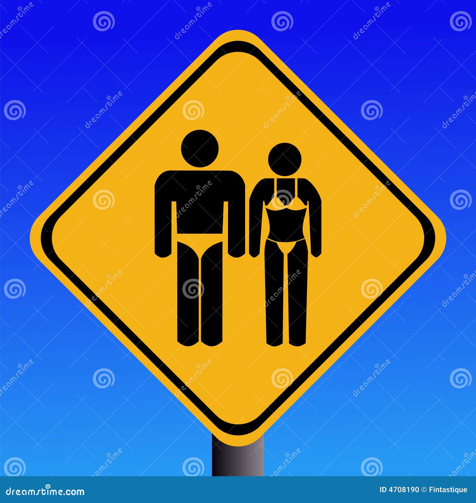Warning Swimwear Sign Stock Photo - Image: 4708190