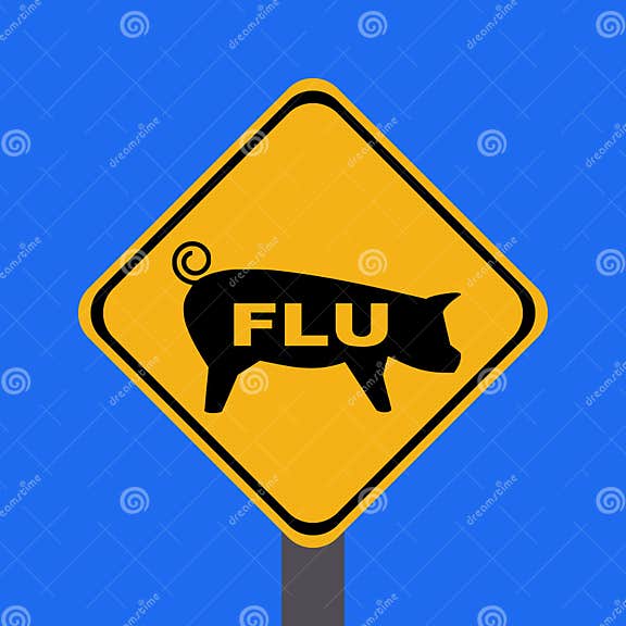 Warning swine flu sign stock vector. Illustration of silhouette - 9117281