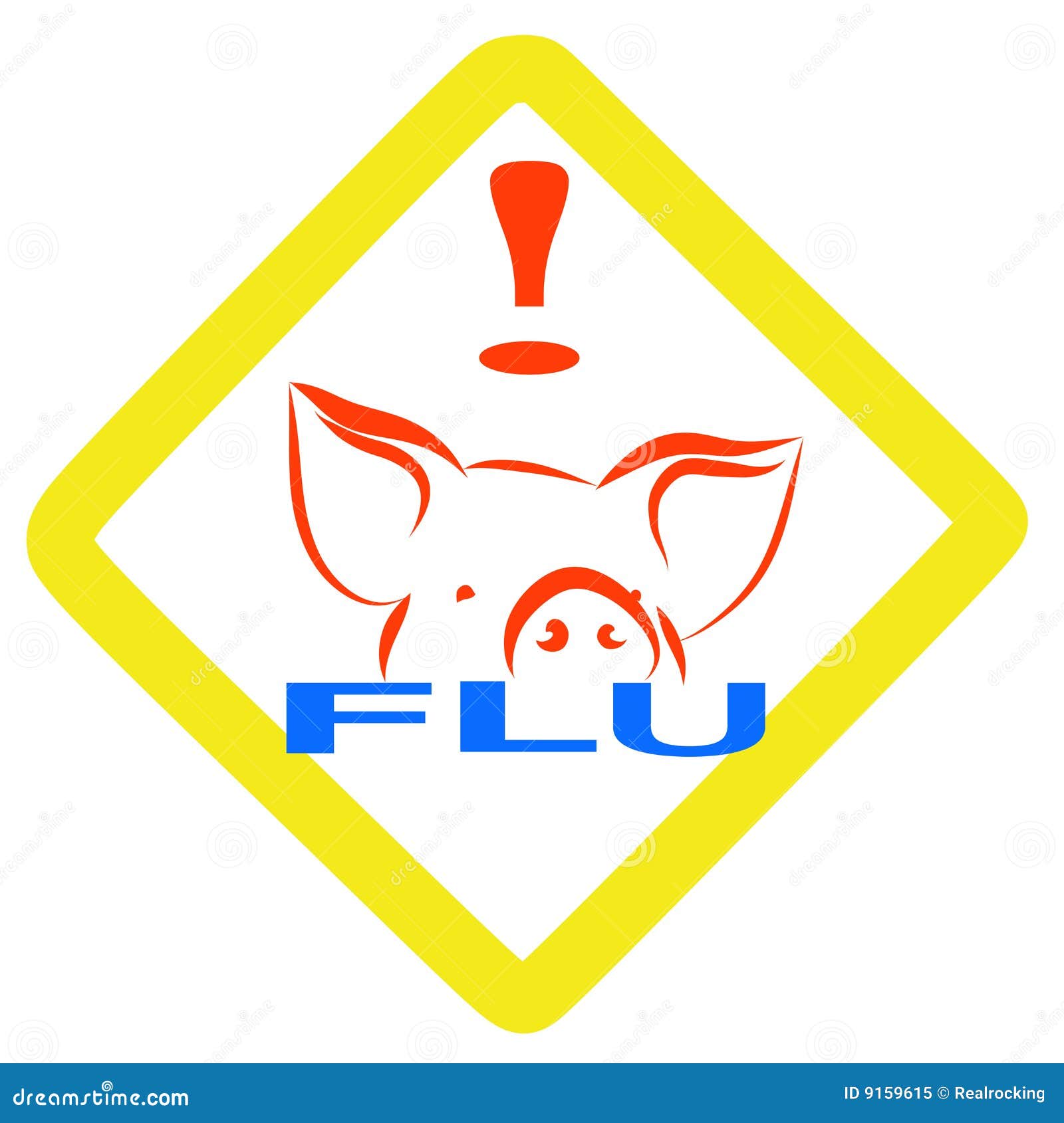 Warning swine flu sign stock illustration. Illustration of kyks - 9159615