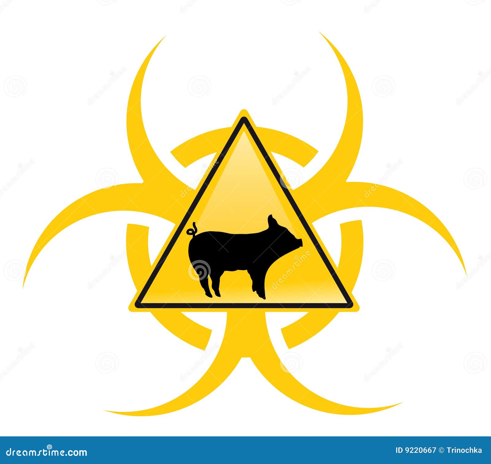 Warning Swine Flu Sign with Bio Hazard Symbol. Stock Vector ...