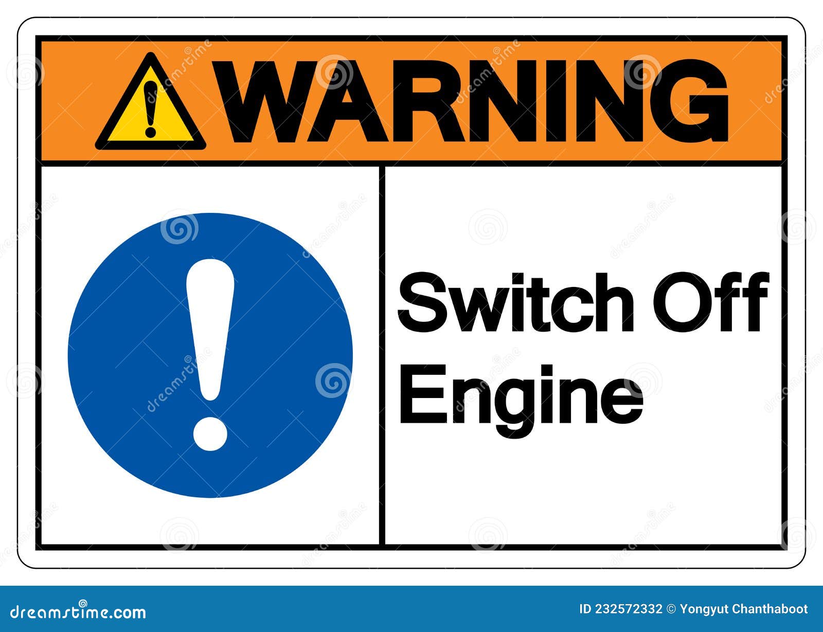 Warning Switch Off Engine Symbol Sign, Vector Illustration, Isolate on ...
